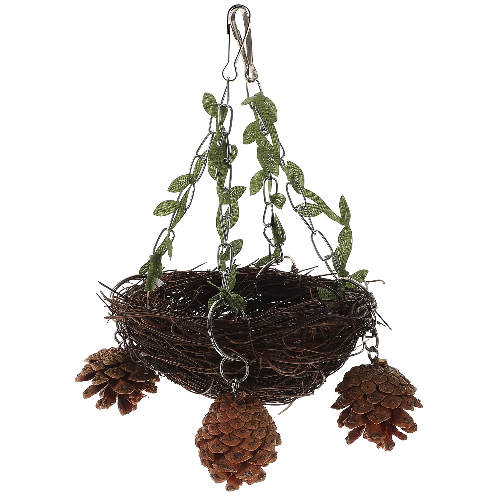 Coffee Plastic Bird Hammock for Cage Natural Rattan Style Small Medium ...