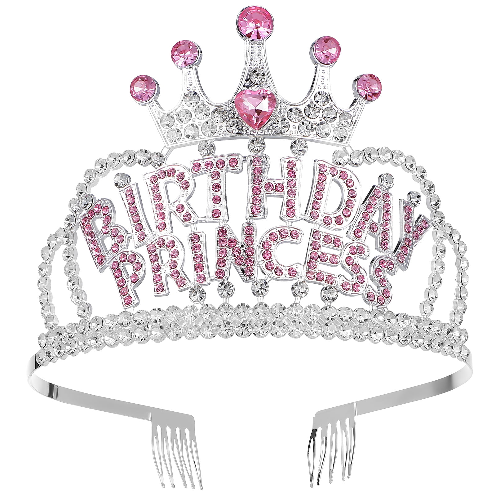 unbranded Happy Birthday Crowns Pink Princess For Little Girls Party ...