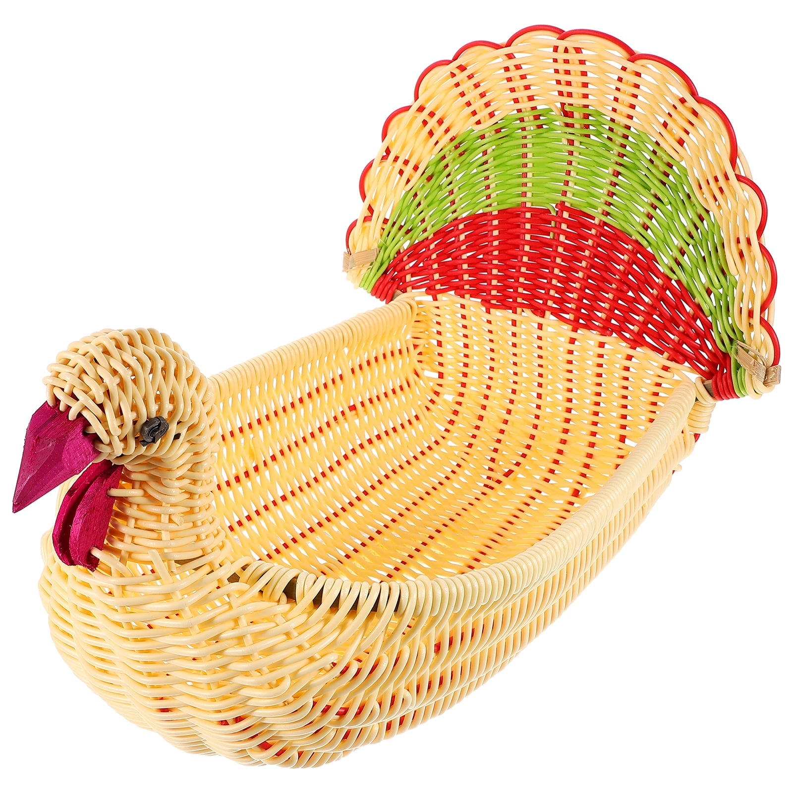 OUNONA Turkey Shaped Imitation Rattan Fruit Basket for Storage Use ...