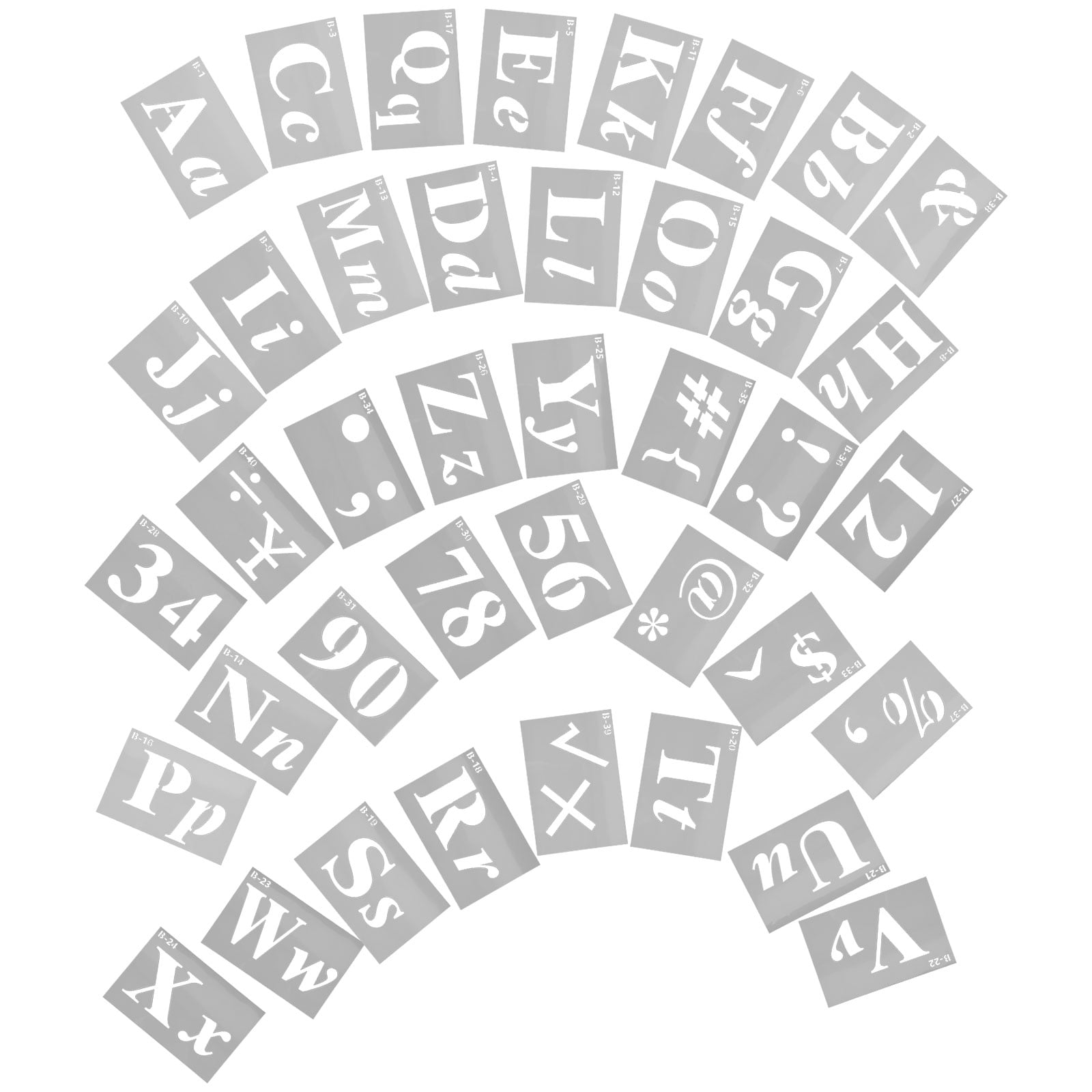 unbranded Inkjet Template Sticker Decals Calligraphy Stencil Letters ...