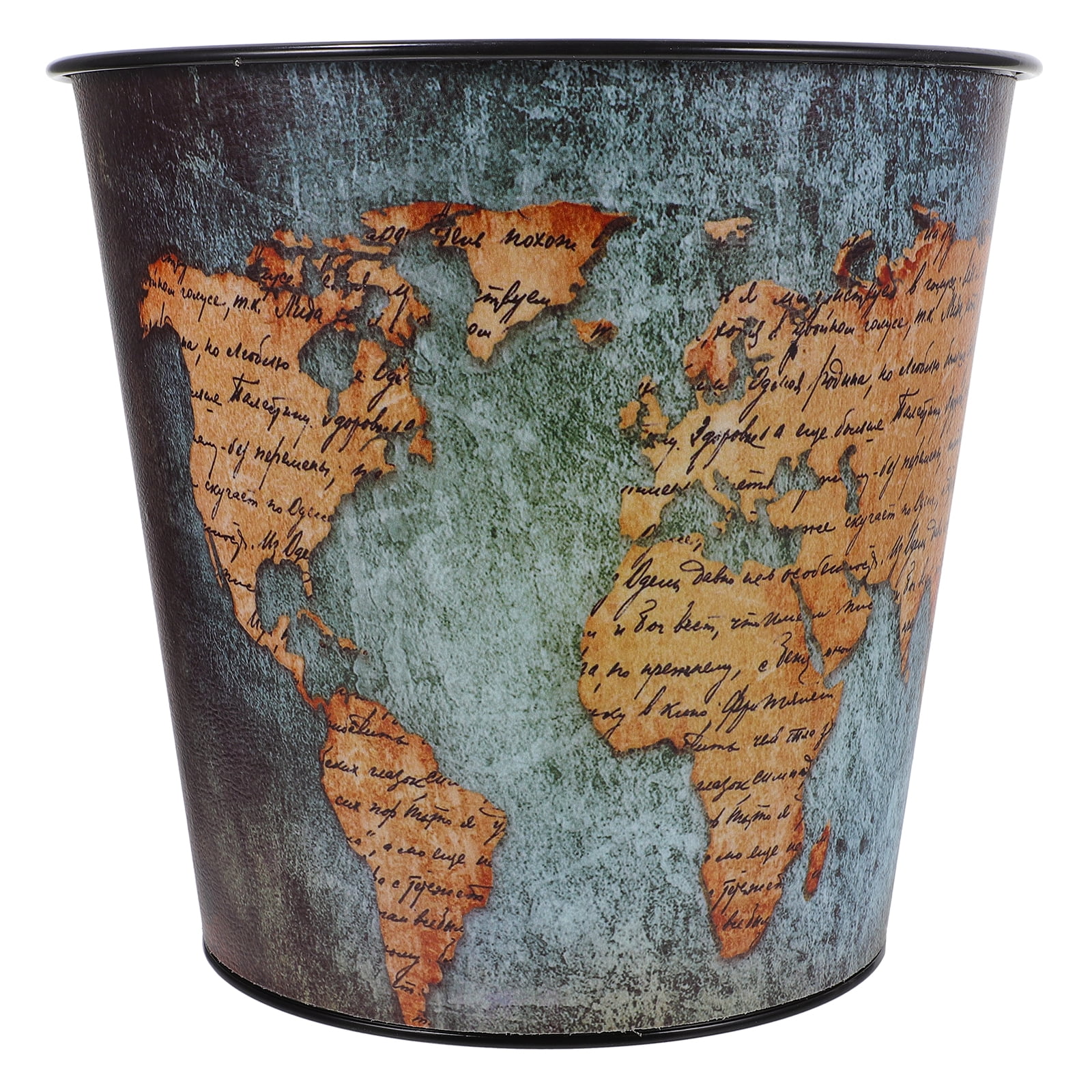 unbranded Iron Trash Can Miniature Garbage Recycle Bin with Lid Office ...