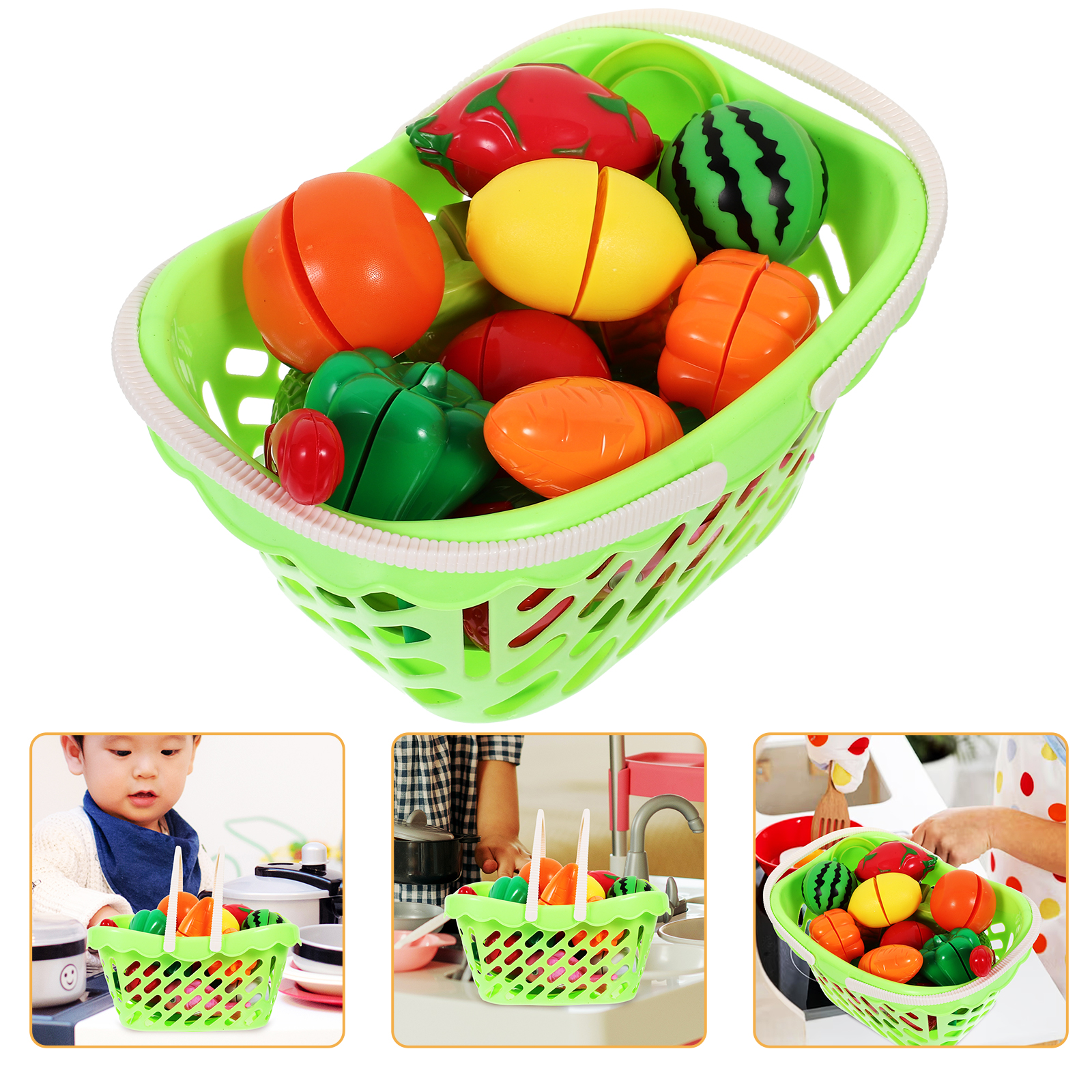 unbranded Kitchen Cutting Toy Play House Food Fake Fruit Wheel Nuts ...