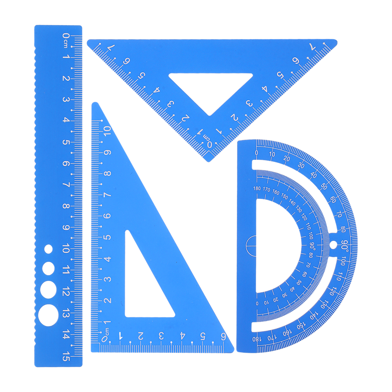 unbranded Math Tool Kit Office Drawing Ruler Aluminum Fish Student Blue ...