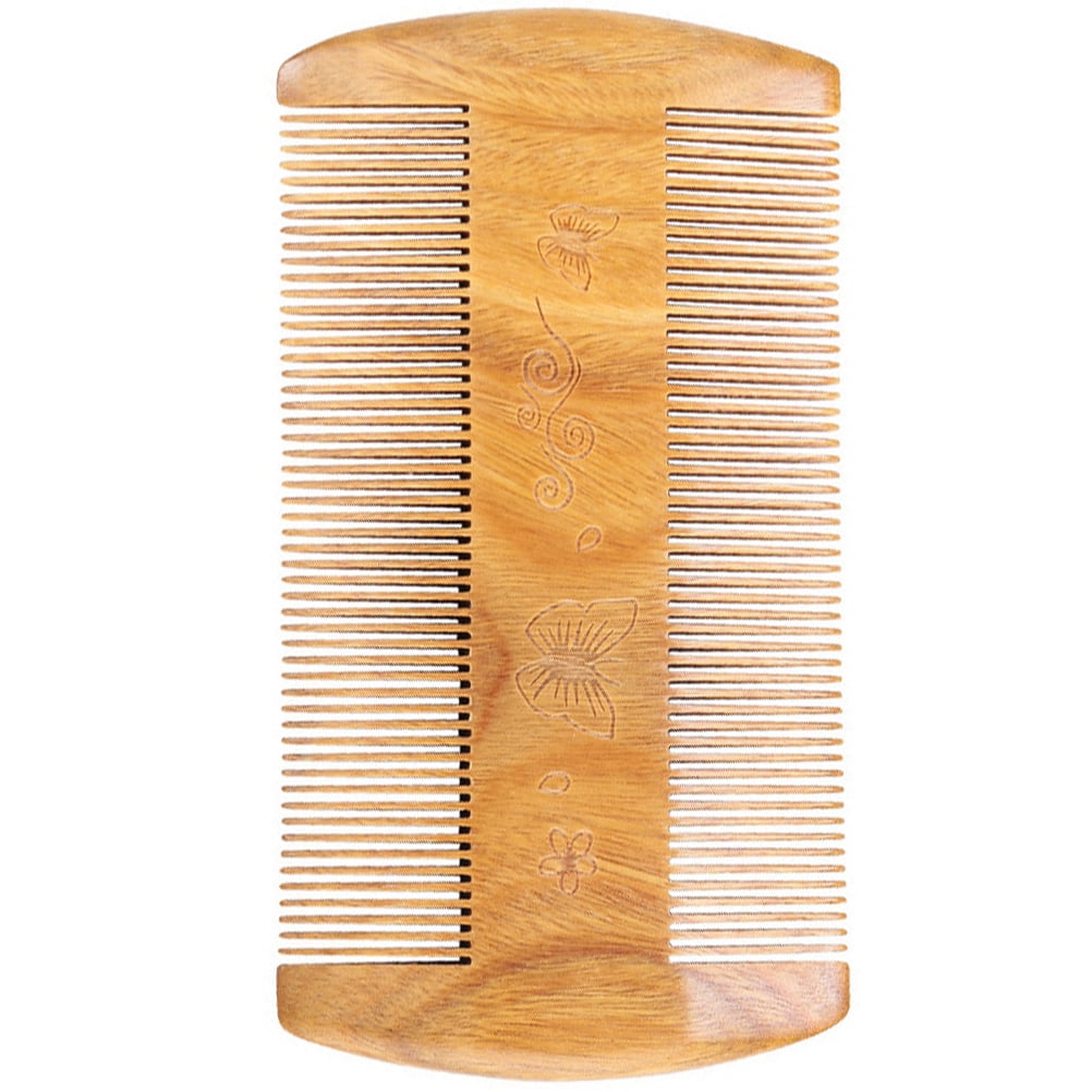 unbranded Men Green Sandalwood Beard Comb Dual Rows Beard Comb .5x5.5cm ...