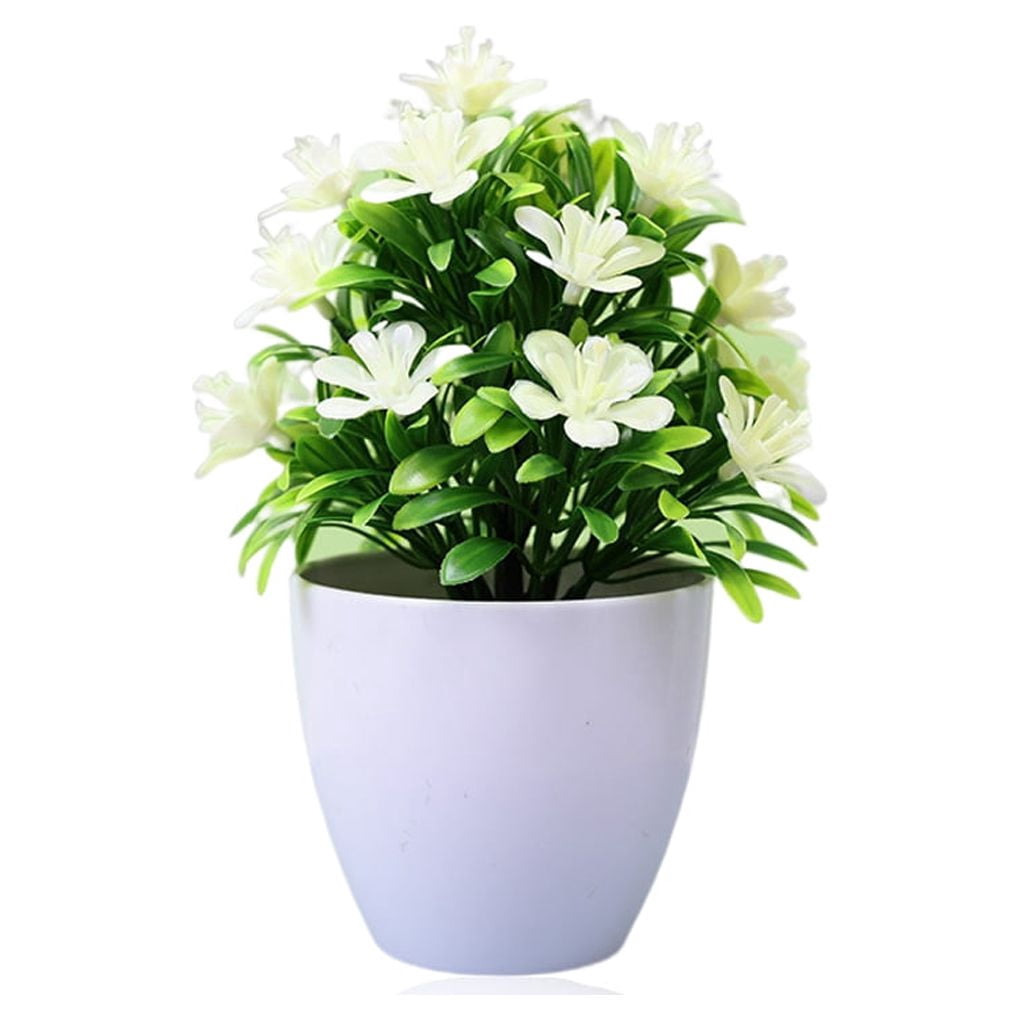 chidgrass Mini Artificial Plant Plants Flower Bonsai Fake Potted ...