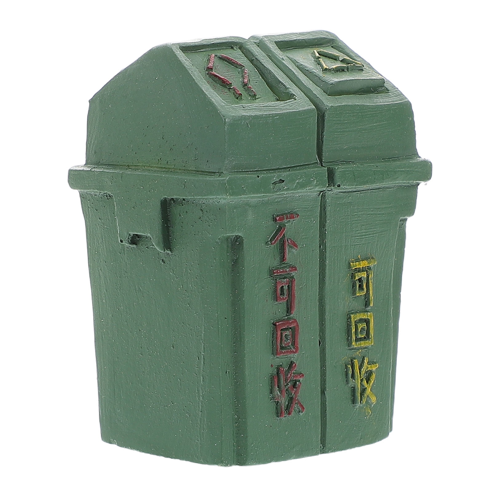 COSMOBETTY Mini Waste Bin Small Trash Can Green Resin 1Pcs For Prop ...