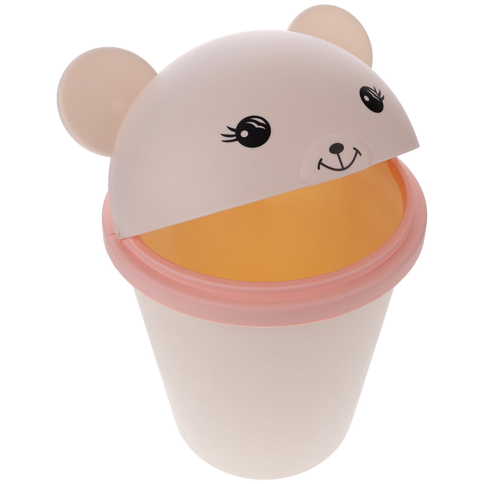 unbranded Mini Trash Can with Lid Cute Desktop Flip Small Trash Can ...
