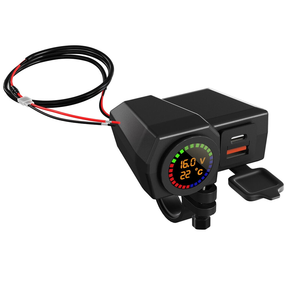 Unbranded Motorcycle Battery Charger with Dual USB Ports, Multi Cable ...