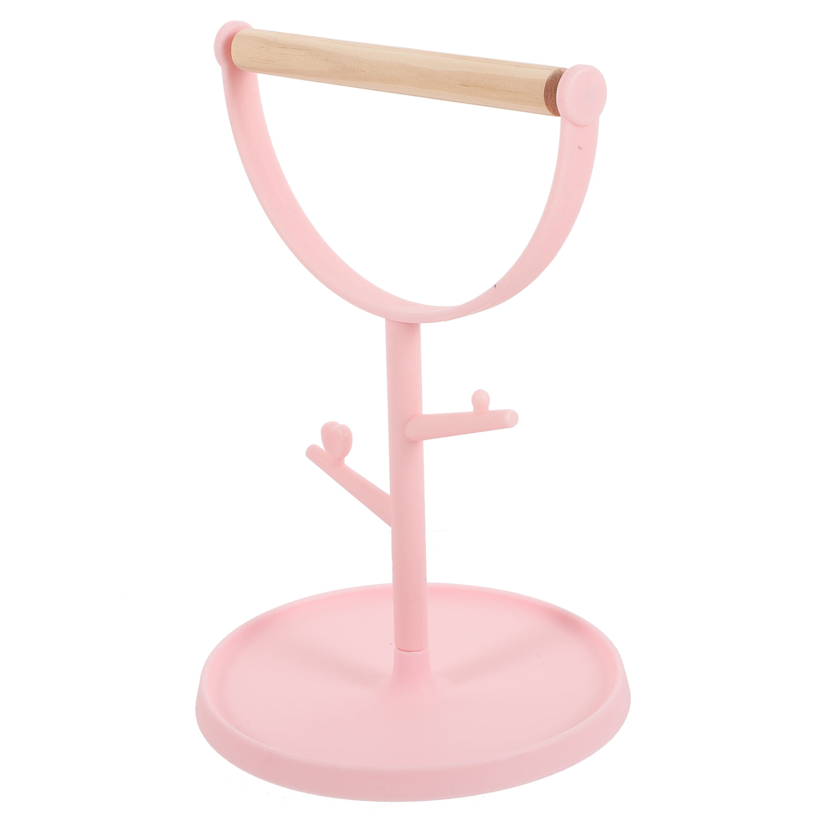 HOMEMAXS Portable Bird Training Stand Pink Plastic and Wood Parrot ...