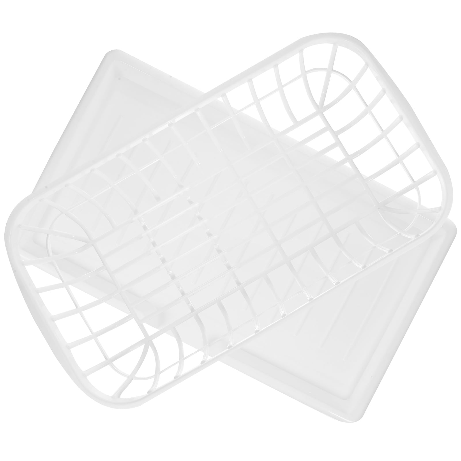 WEUVEB Dish Drying Storage Rack White Plastic for Kitchen Use 1 Set 16 ...