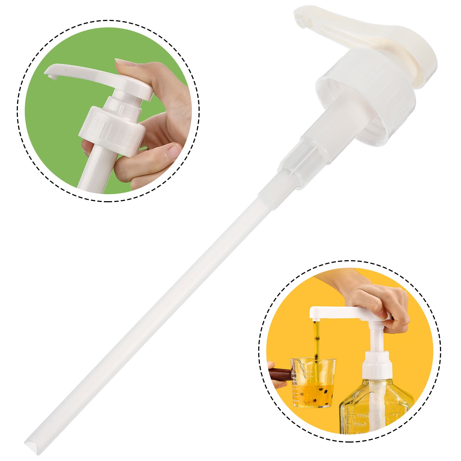 OULII White Cylindrical Plastic Syrup Pump for Precise Control in Cafes ...
