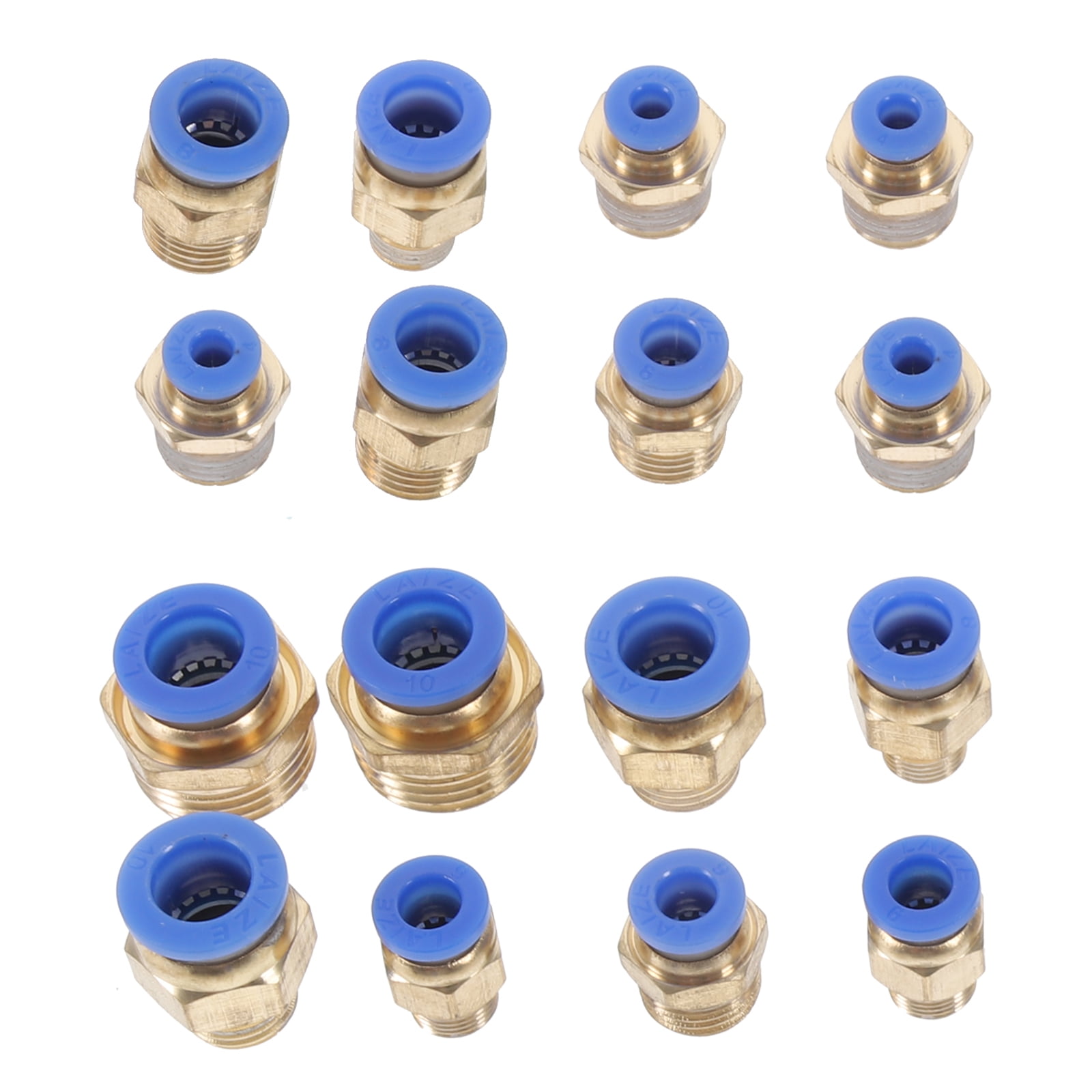 unbranded Pneumatic Quick Push-in Fittings Threaded Straight Expandable ...