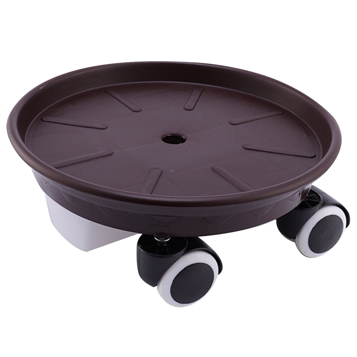 unbranded Pot Water Tray Plastic Round Planter Mat with Wheels ...