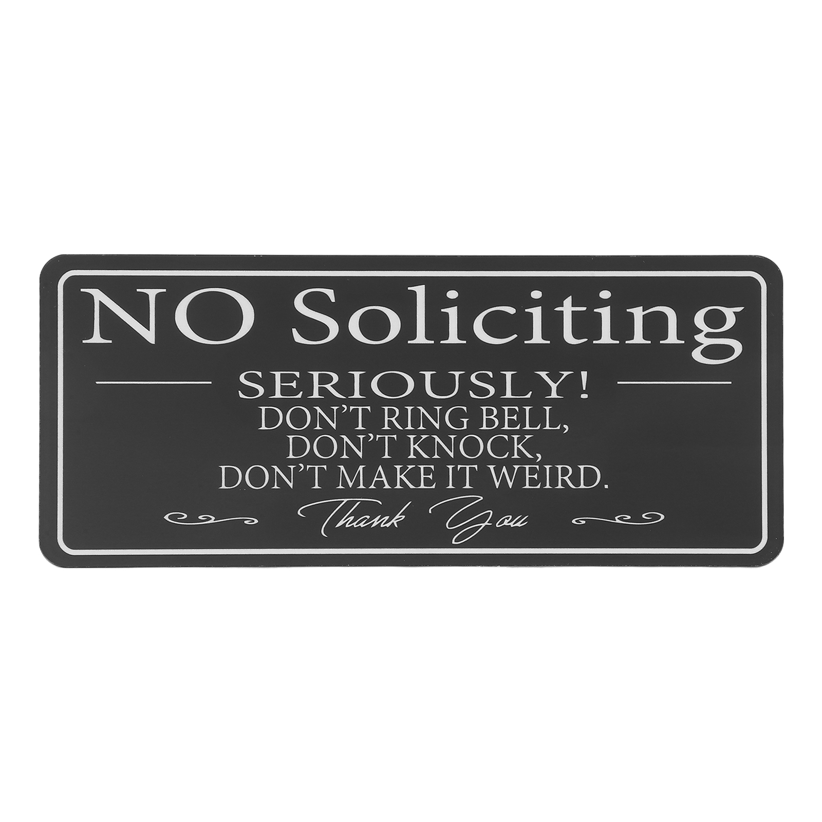 OULII Black Acrylic No Soliciting Door Plaque with Self Adhesive ...