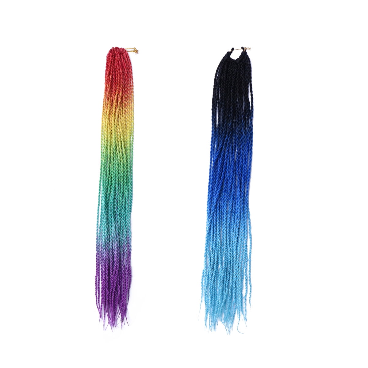 unbranded Purple Straight Fishtail Plait Braids Gradient Hair Colored ...