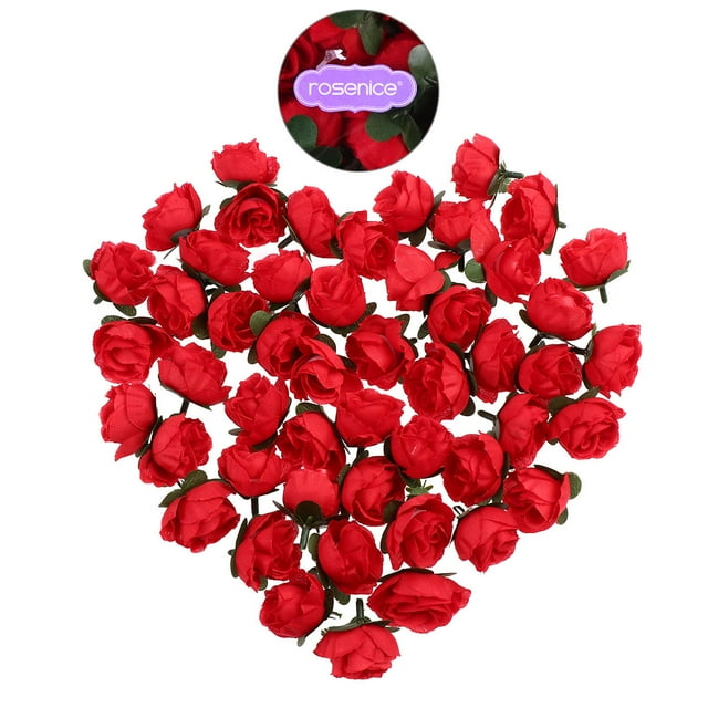 unbranded ROSENICE 50pcs Artificial Roses Flower Heads Wedding ...