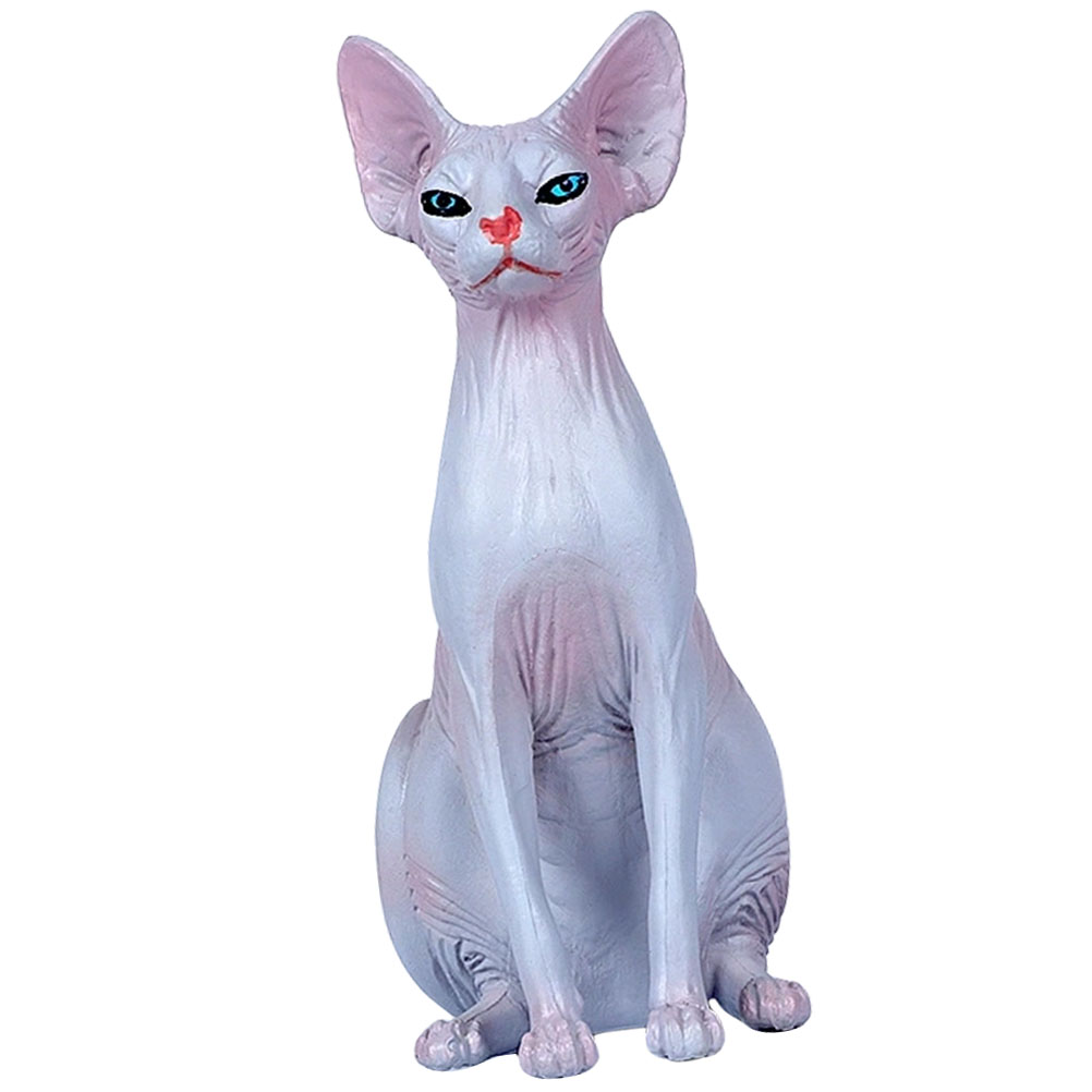 unbranded Realistic Cat Statue Simulated Hairless Decorative Toy Cute ...