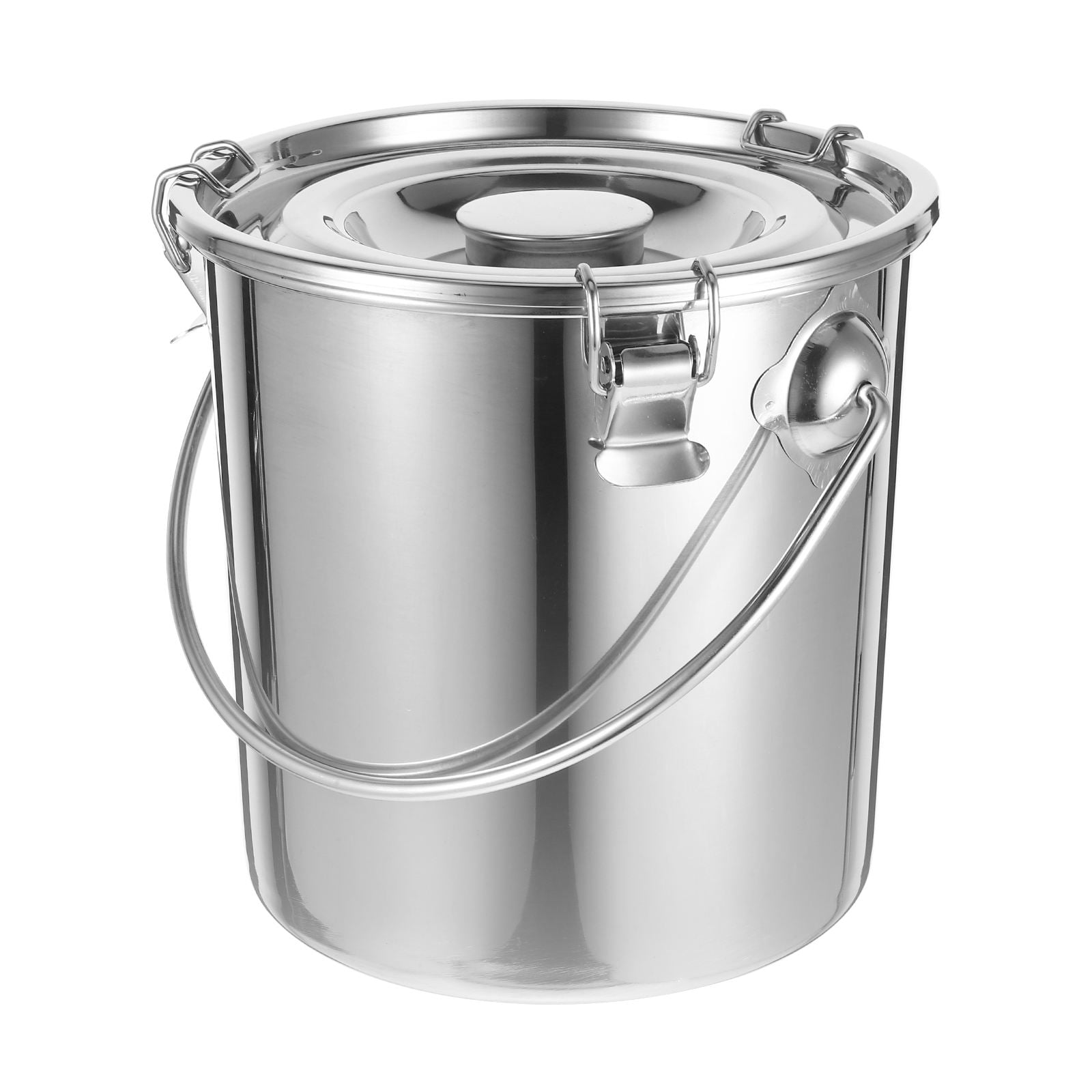 OULII Sealed Transport Bucket Stainless Steel Silver for Outdoor Use ...