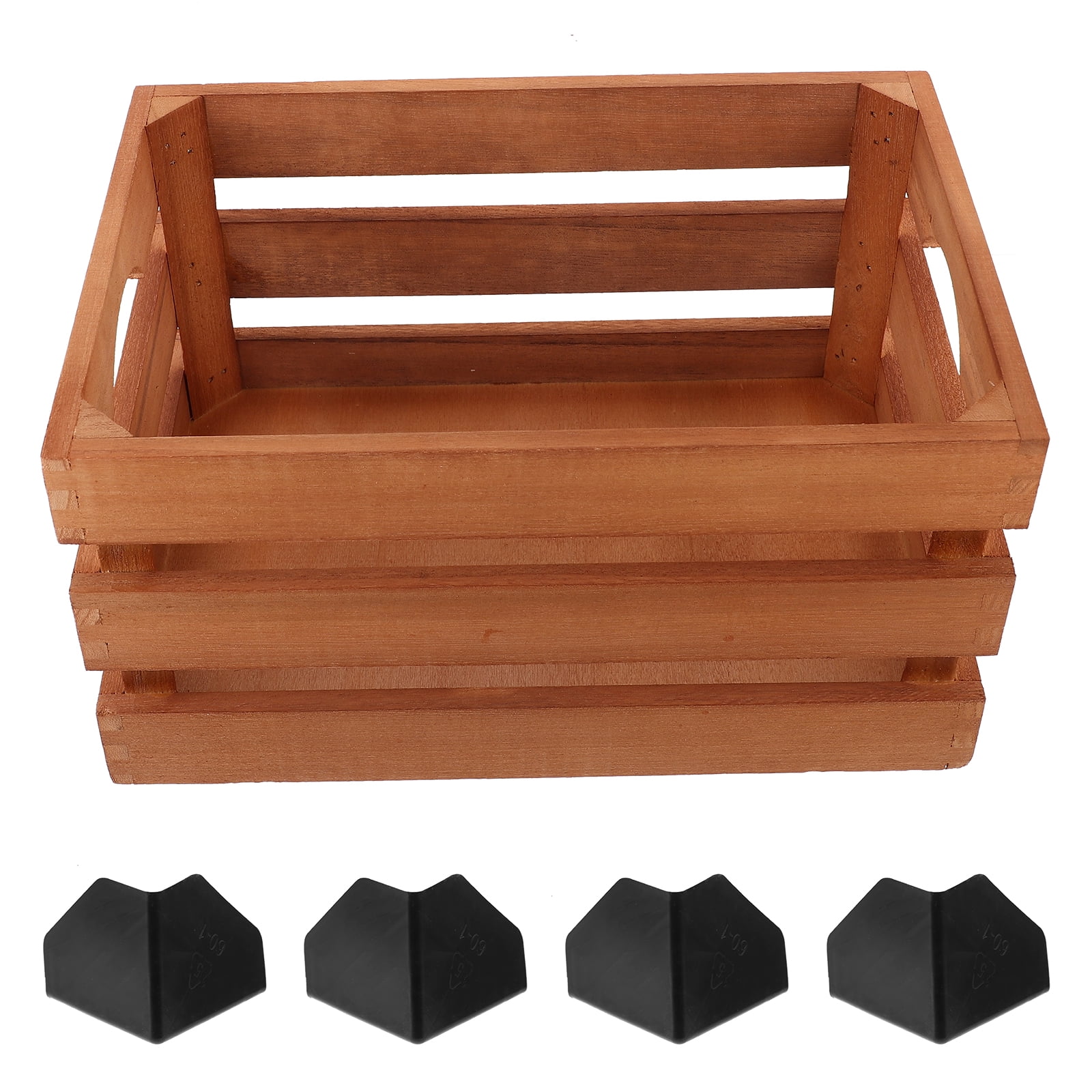 unbranded Rectangular Wooden Basket Box Rattan Fruit Produce Storage ...