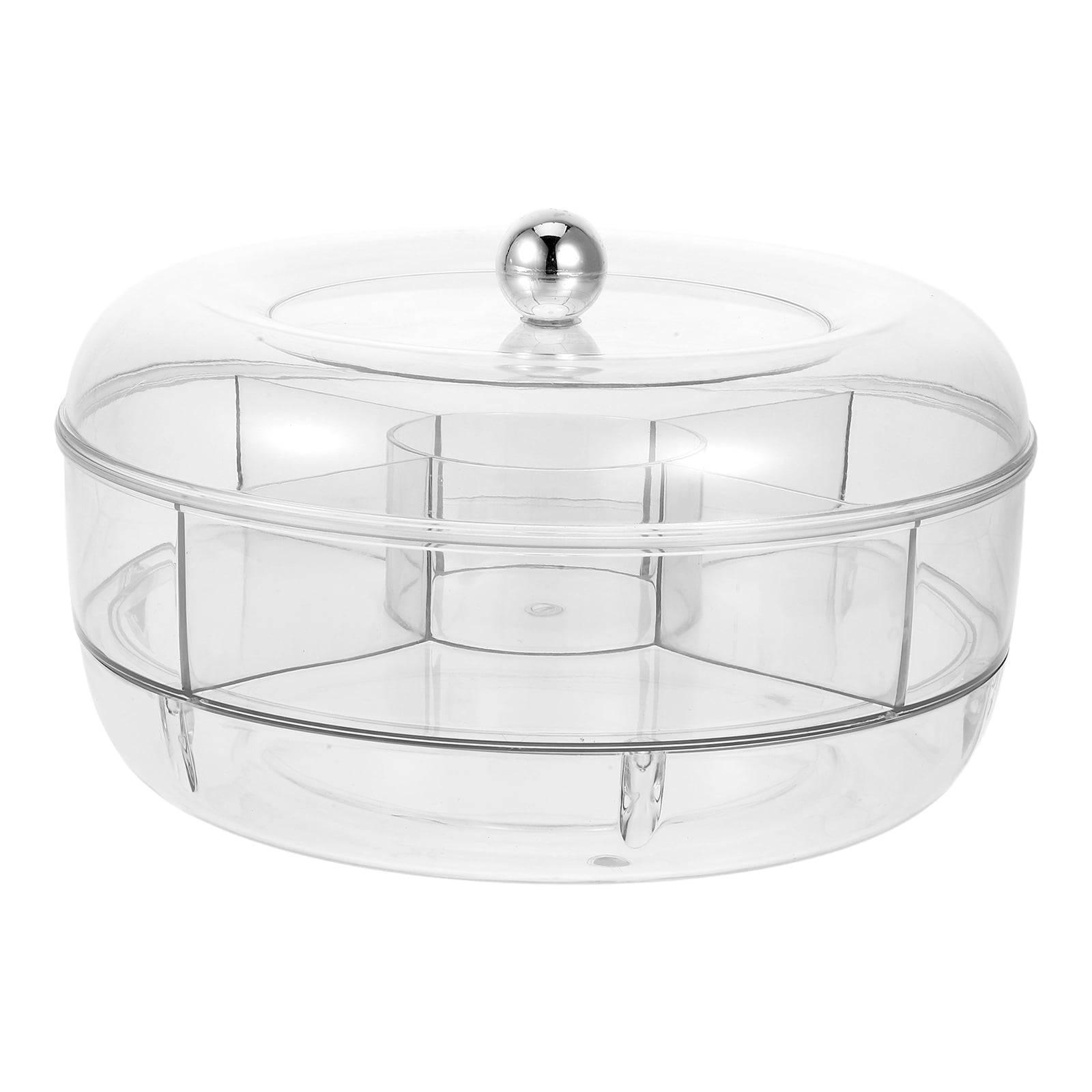 unbranded Rotating Fruit Plate Veggie Tray with Lid Food Trays ...