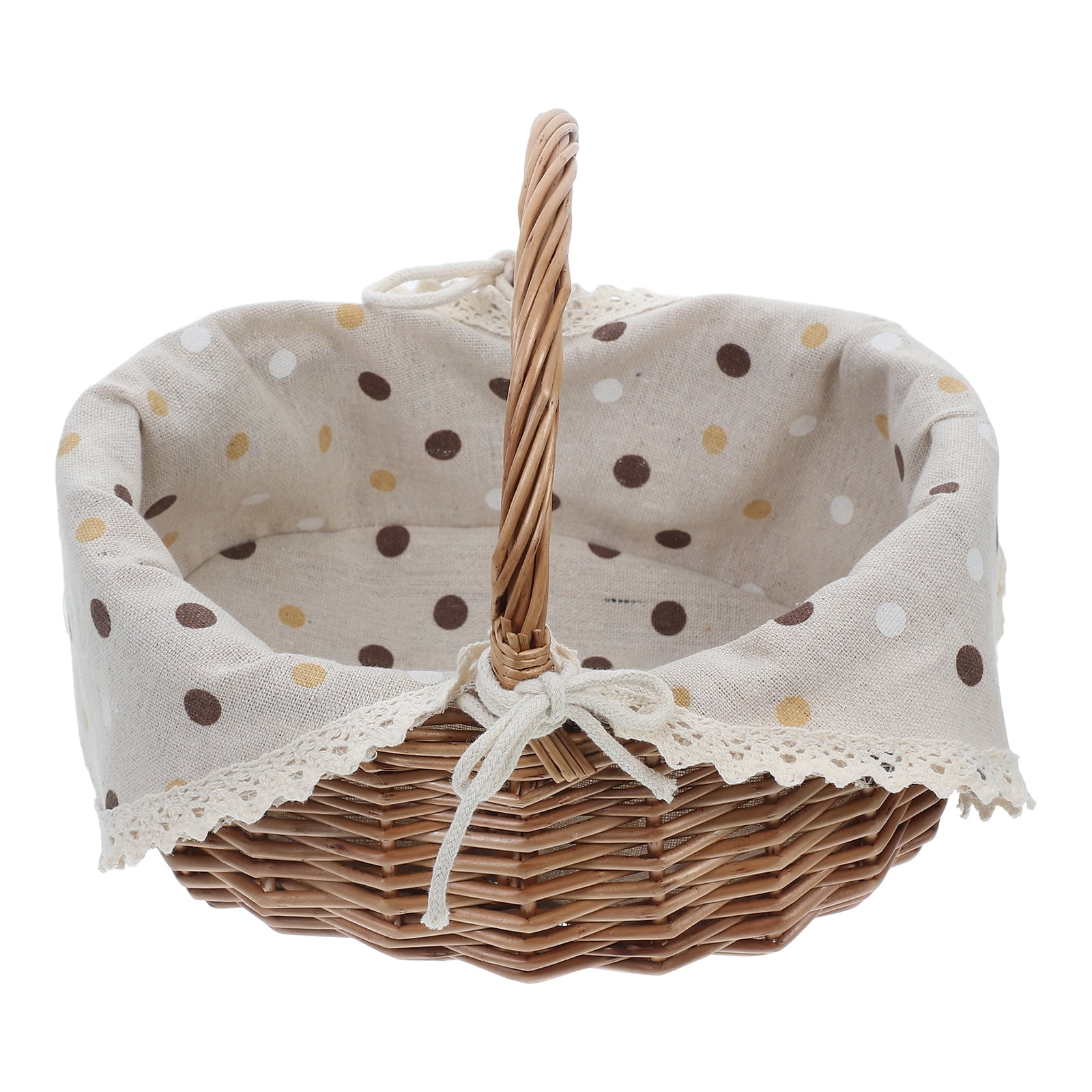 Rustic Small Picnic Basket Cute Woven Flower Organizing Garden Pantry ...