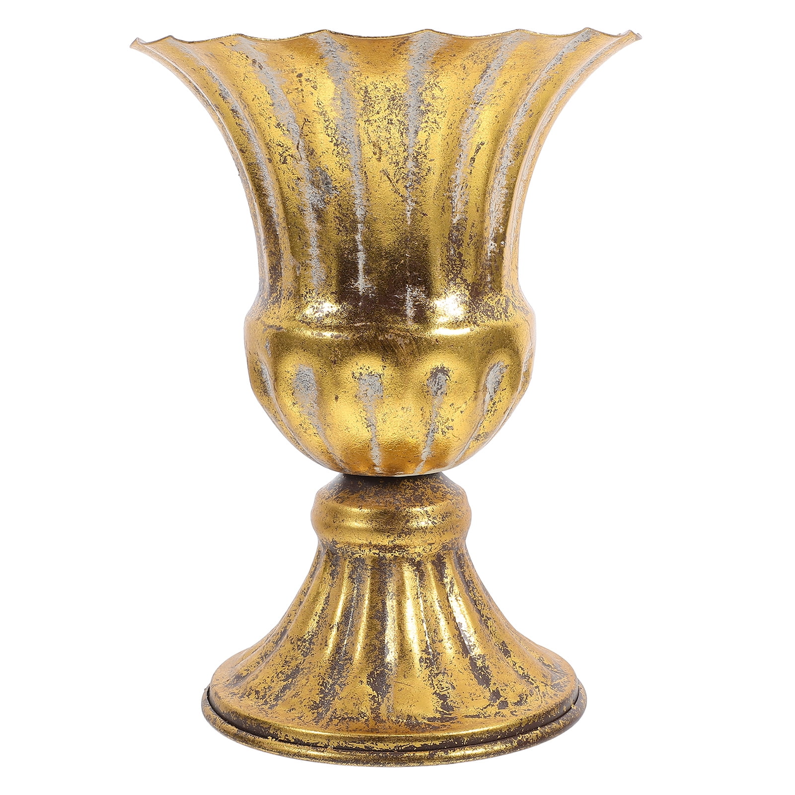 WHAMVOX Golden Roman Style Iron Planter with Rustic Finish for Home ...