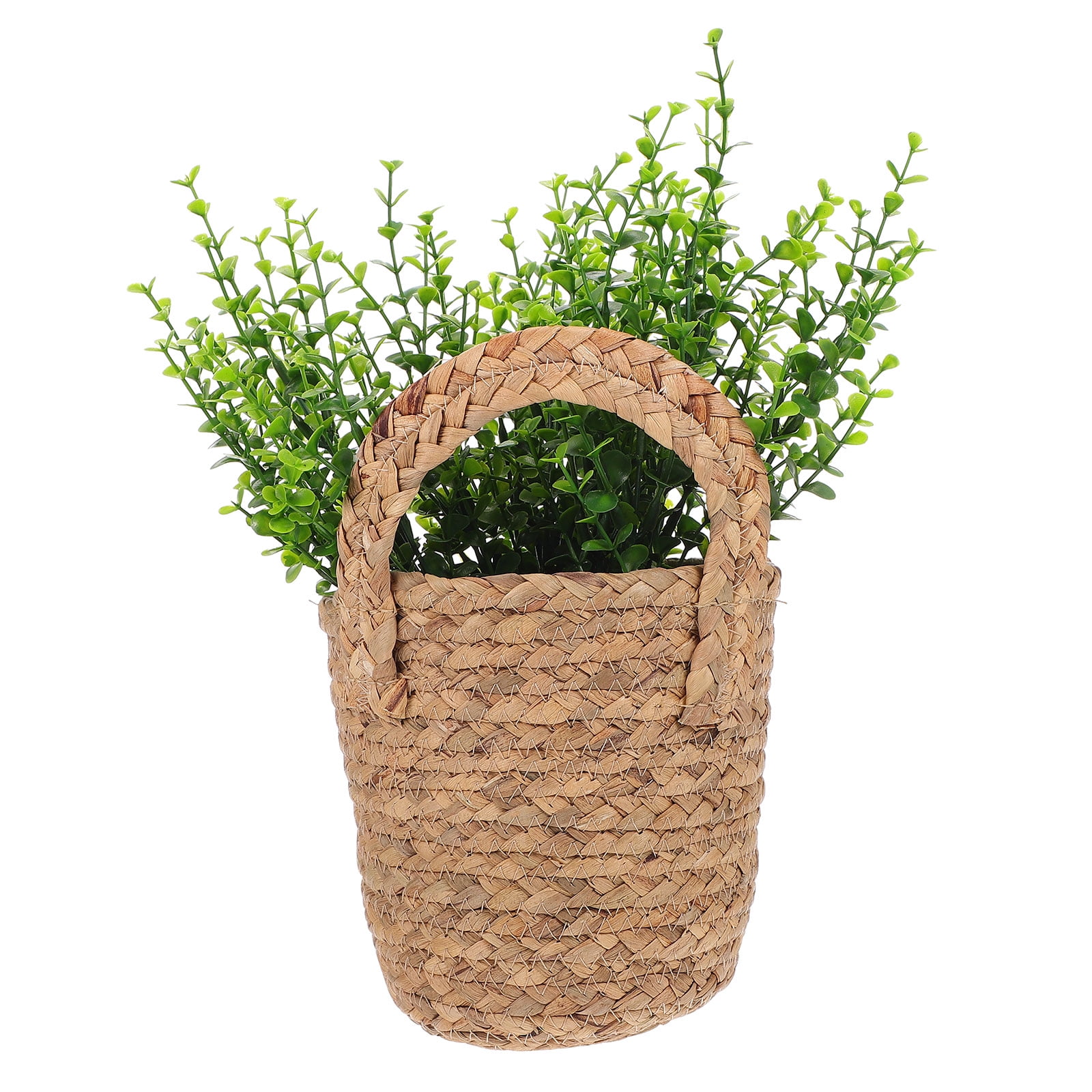 unbranded Seagrass Plant Basket Hamper Outdoor Pink Artificial Plants ...