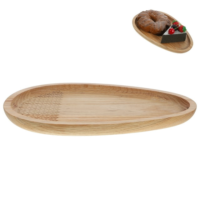unbranded Serving Wooden Tray Oval Shaped Rustic Wood Plate Large ...
