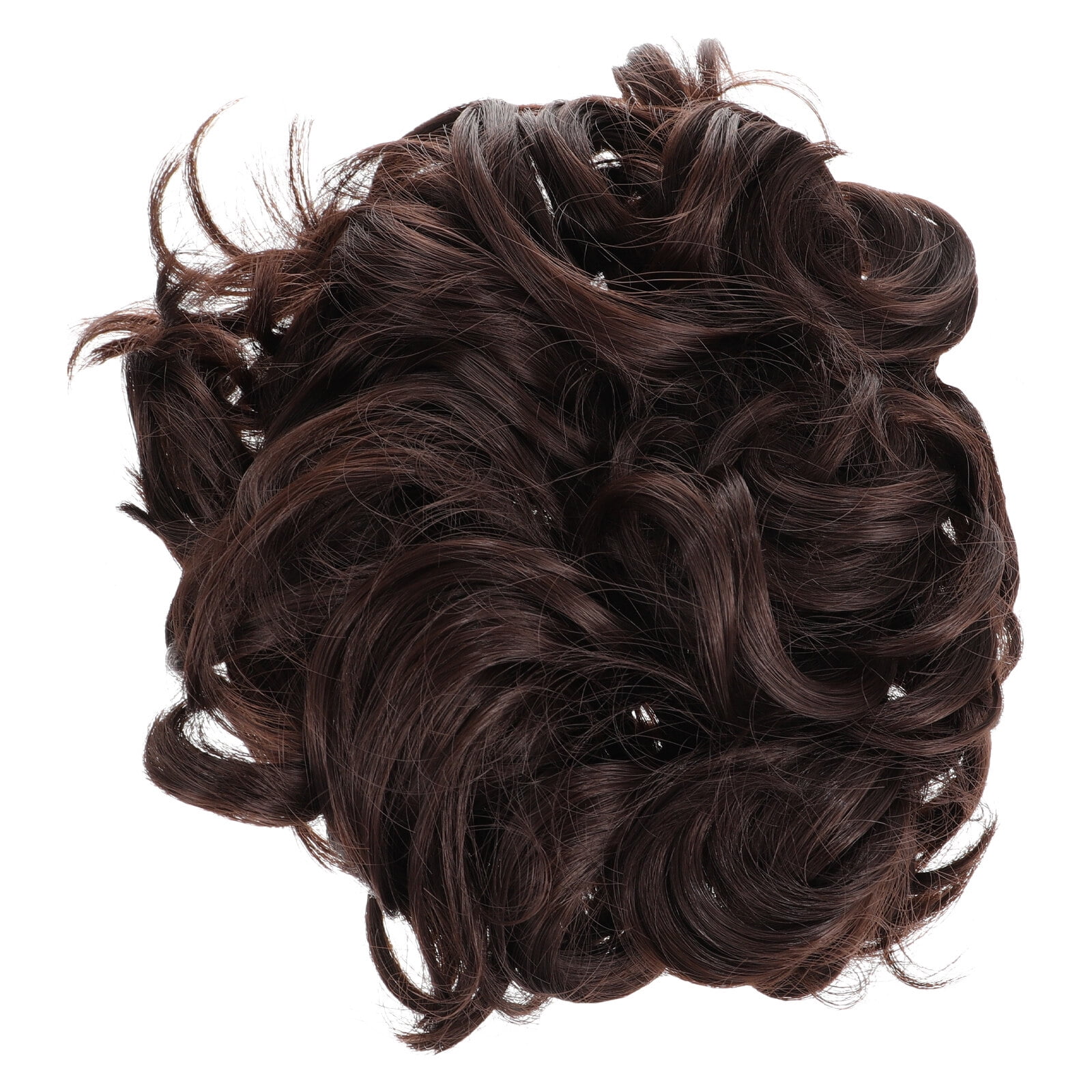 unbranded Short Curly Hair Topper Wig Insert Comb Hair Bud Party Wig ...