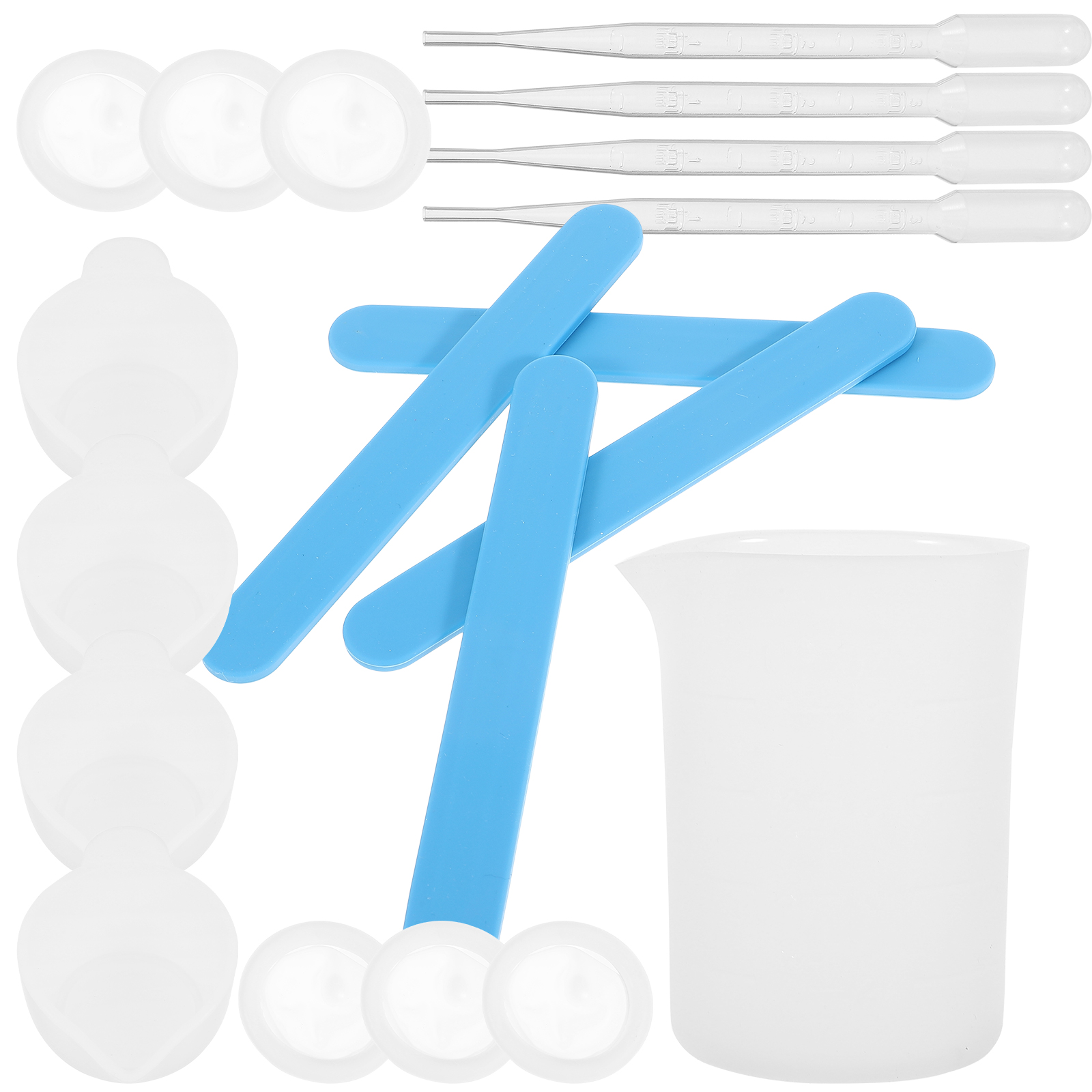 unbranded Silicone Measuring Cup Set Sealer Epoxy Mixer Stick Cups Tool ...