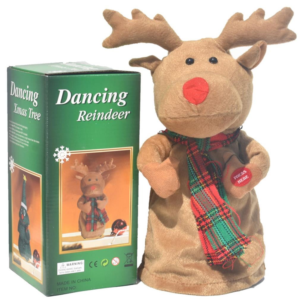 chidgrass Singing Dancing Reindeer Electric Plush Christmas Figure ...