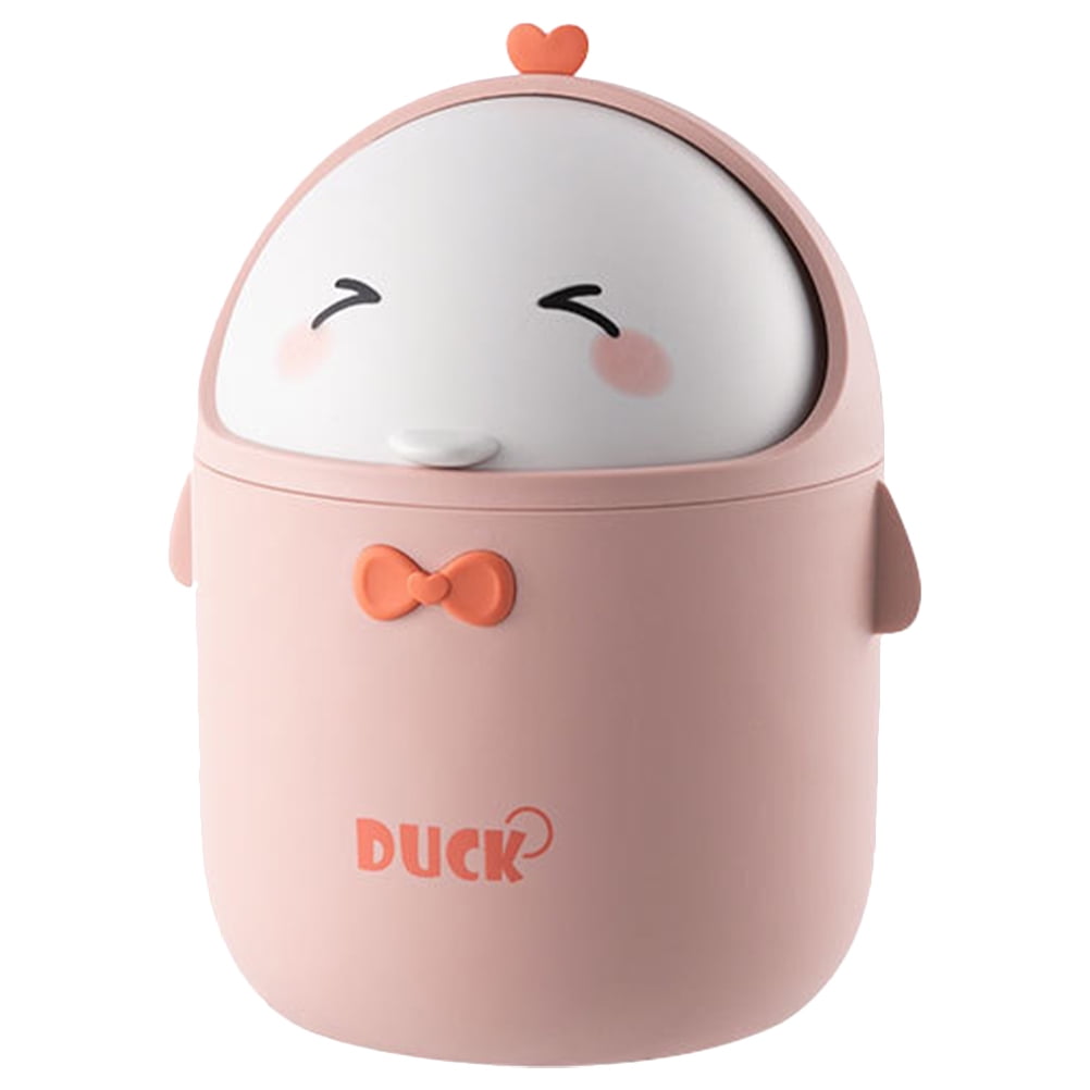 unbranded Small Trash Can with Lid Garbage Container Cartoon Desktop ...