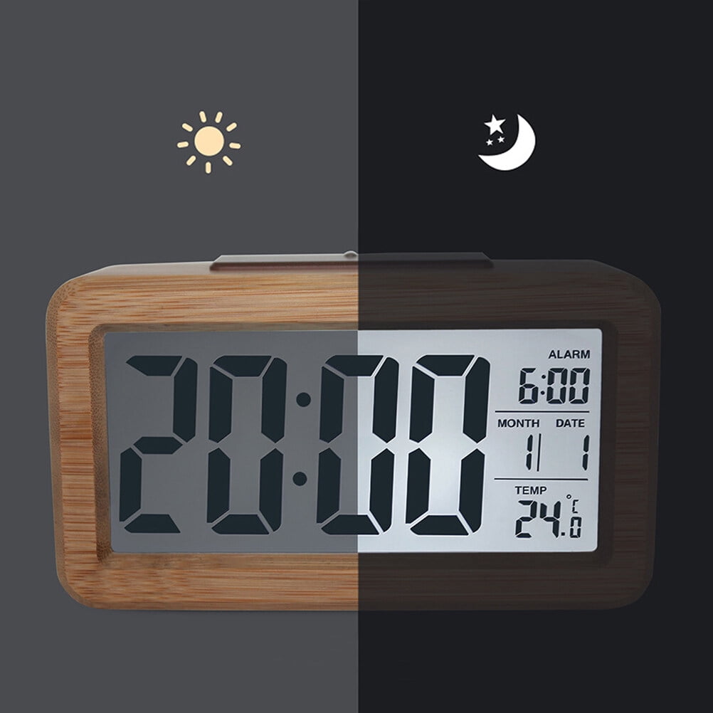 unbranded Solid Wood Electronic Clock Battery Digital Alarm Clocks ...