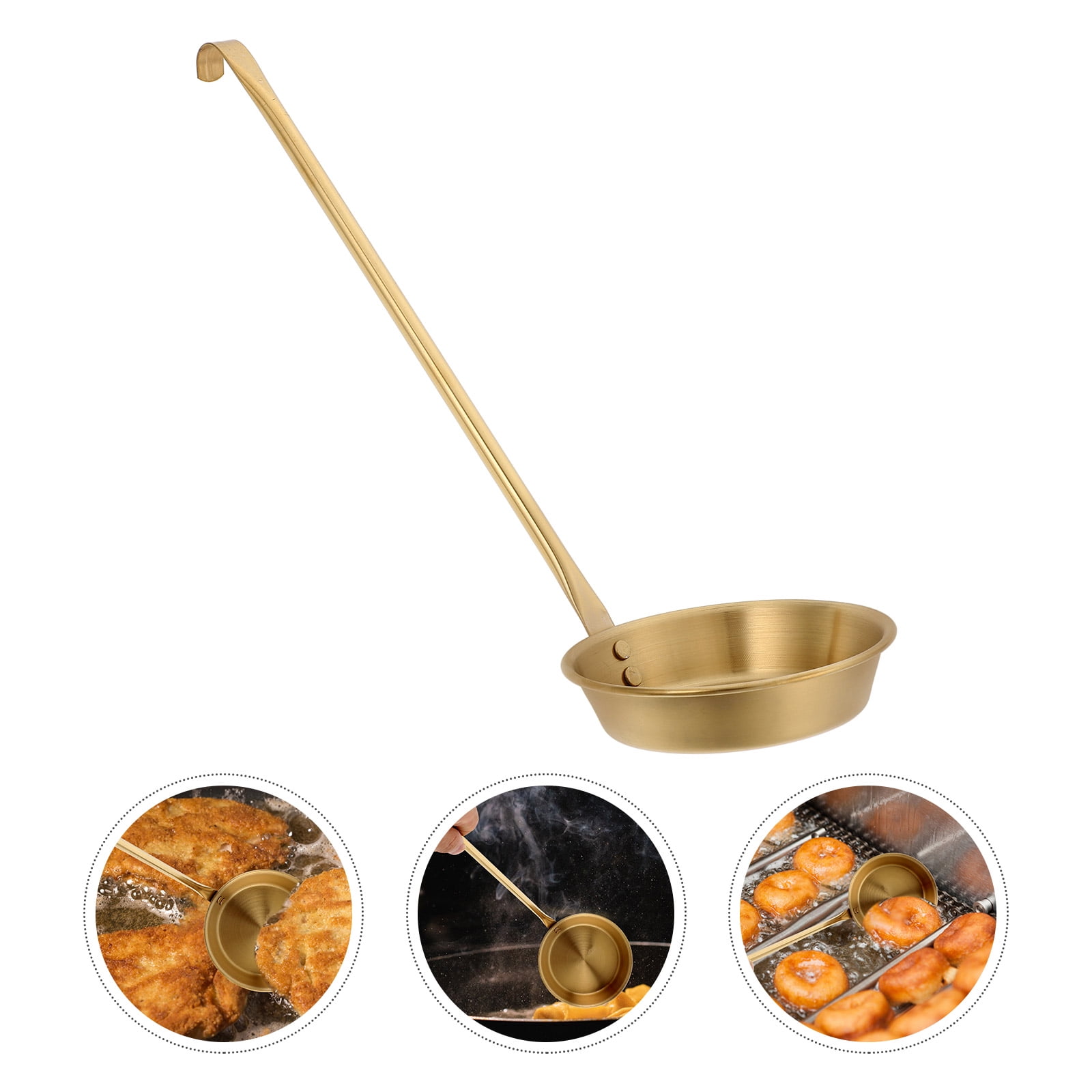 unbranded Stainless Steel Ladle Spoon for Friends Cooking Golden 1Pcs ...