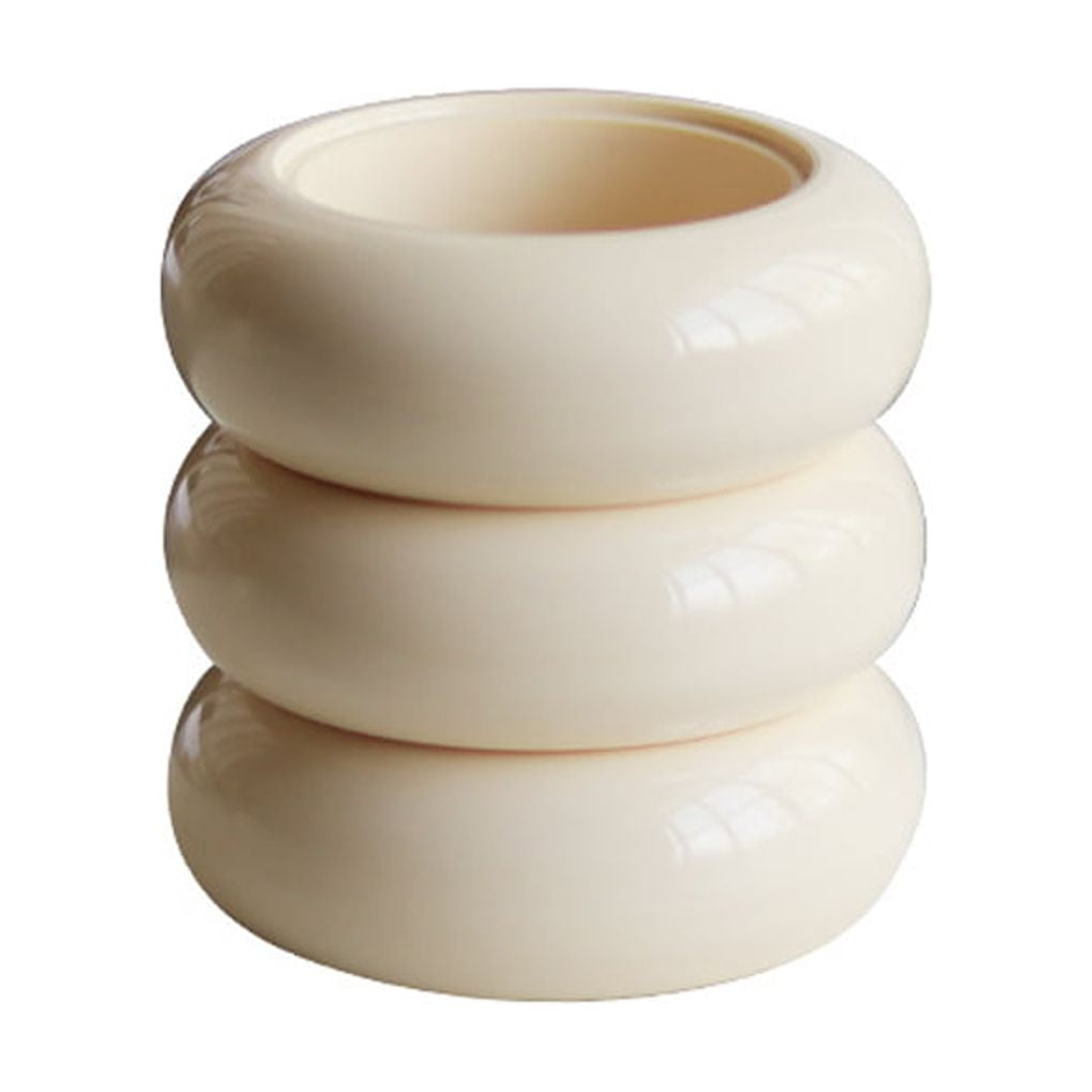 chidgrass Storage Case Pencil Box Desk Stand Round Smooth Surface Resin ...