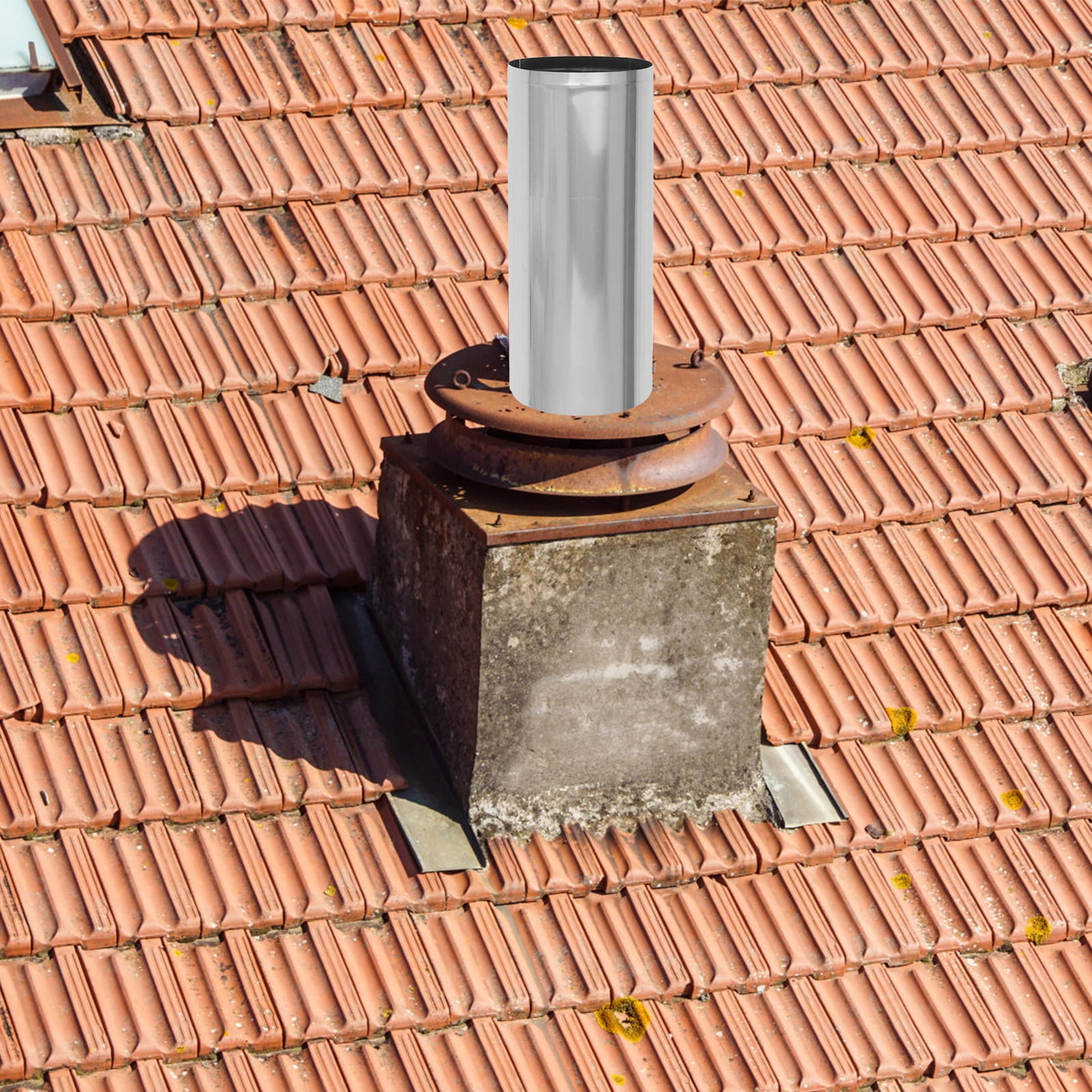 OUNONA silver unbranded chimney flue for stove outdoor camping use ...