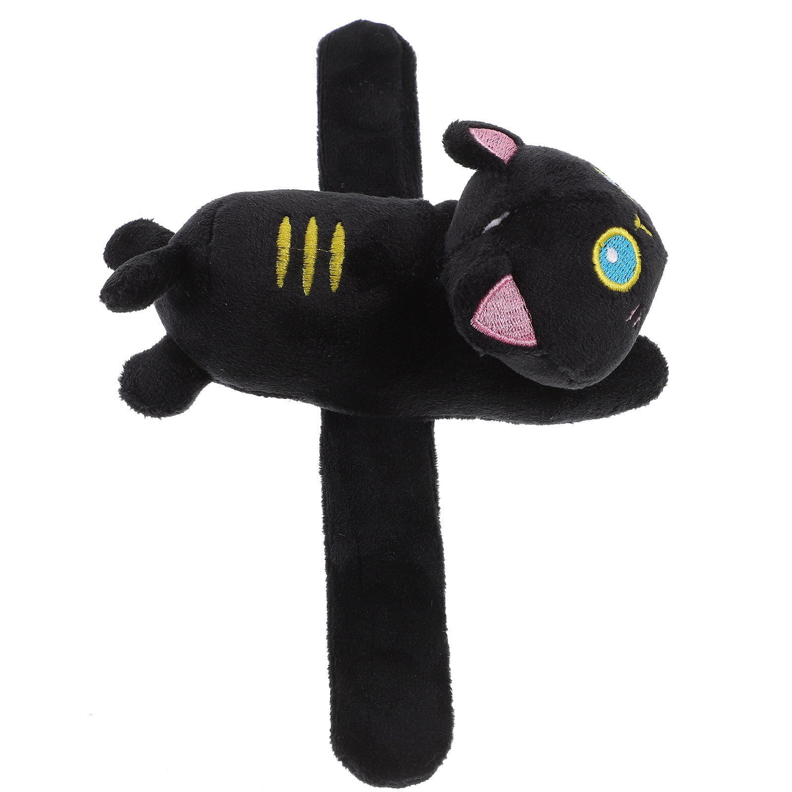 Milisten Plush Cat Slap Bracelet Black PP Cotton Easy Snap Wrist Band ...
