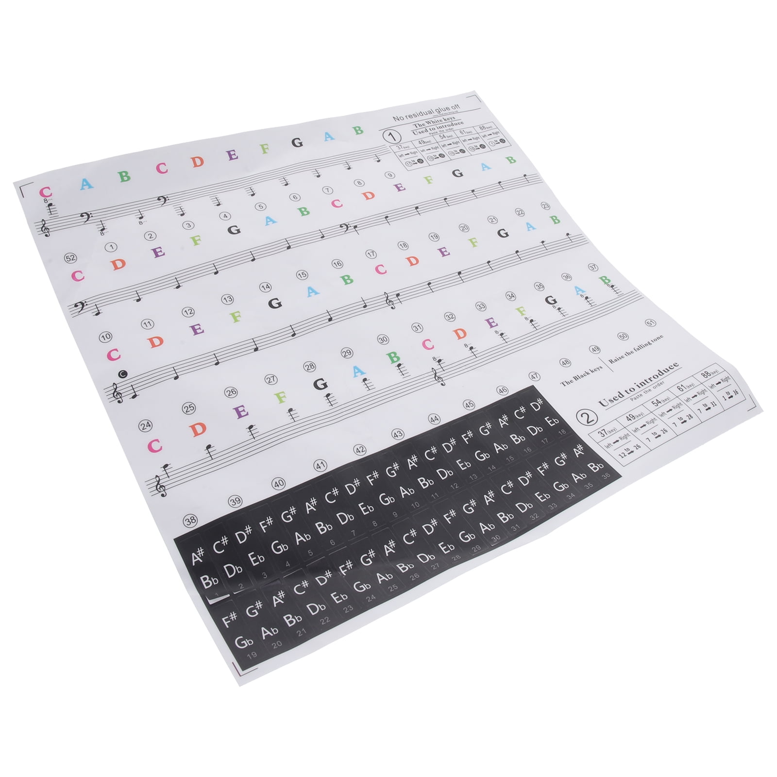 unbranded Switches Piano Stickers Five-line Notation Self-study ...