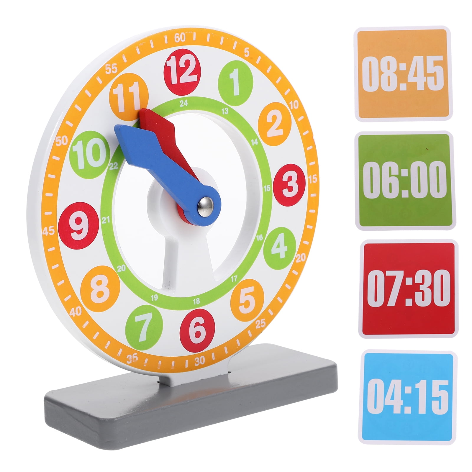 unbranded Time Learning Wooden Clock Math Teaching Clock Prop Wooden ...