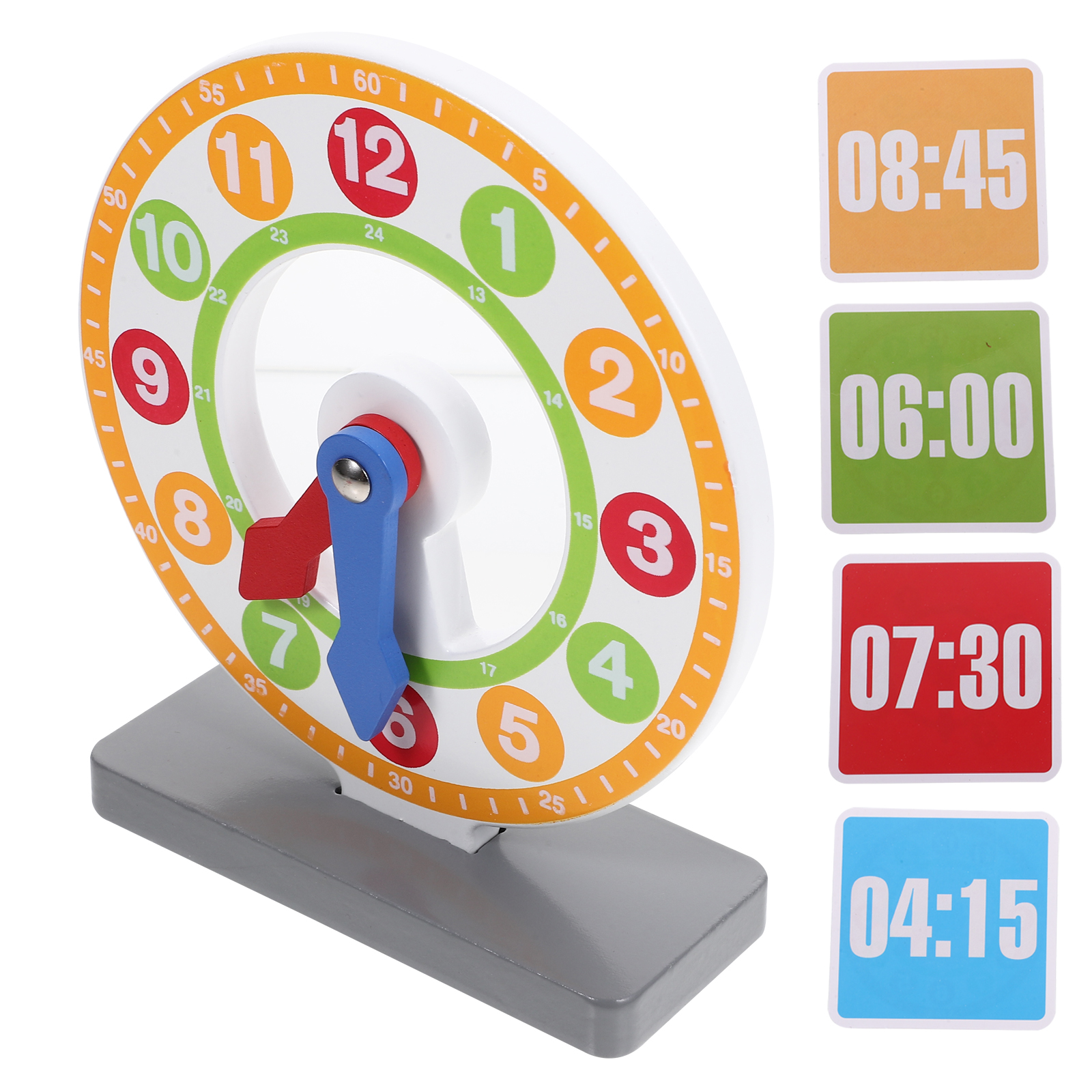 unbranded Time Learning Wooden Clock Math Teaching Clock Prop Wooden ...