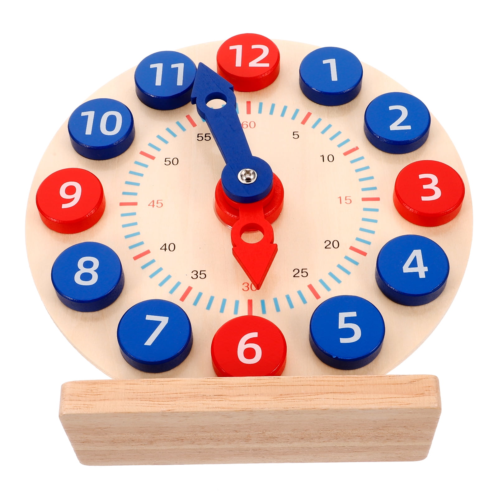 Raindrops Wooden Teaching Clock for Kids Learning to Tell Time Safe and ...