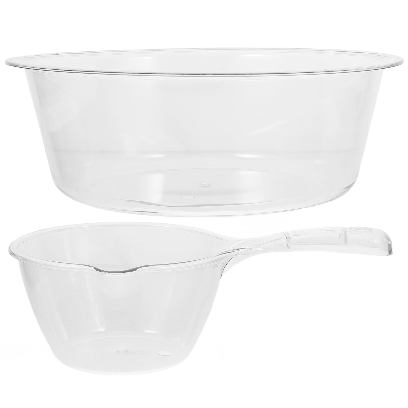 unbranded Transparent Plastic Washbasin Water Ladle Set Salon Wash ...