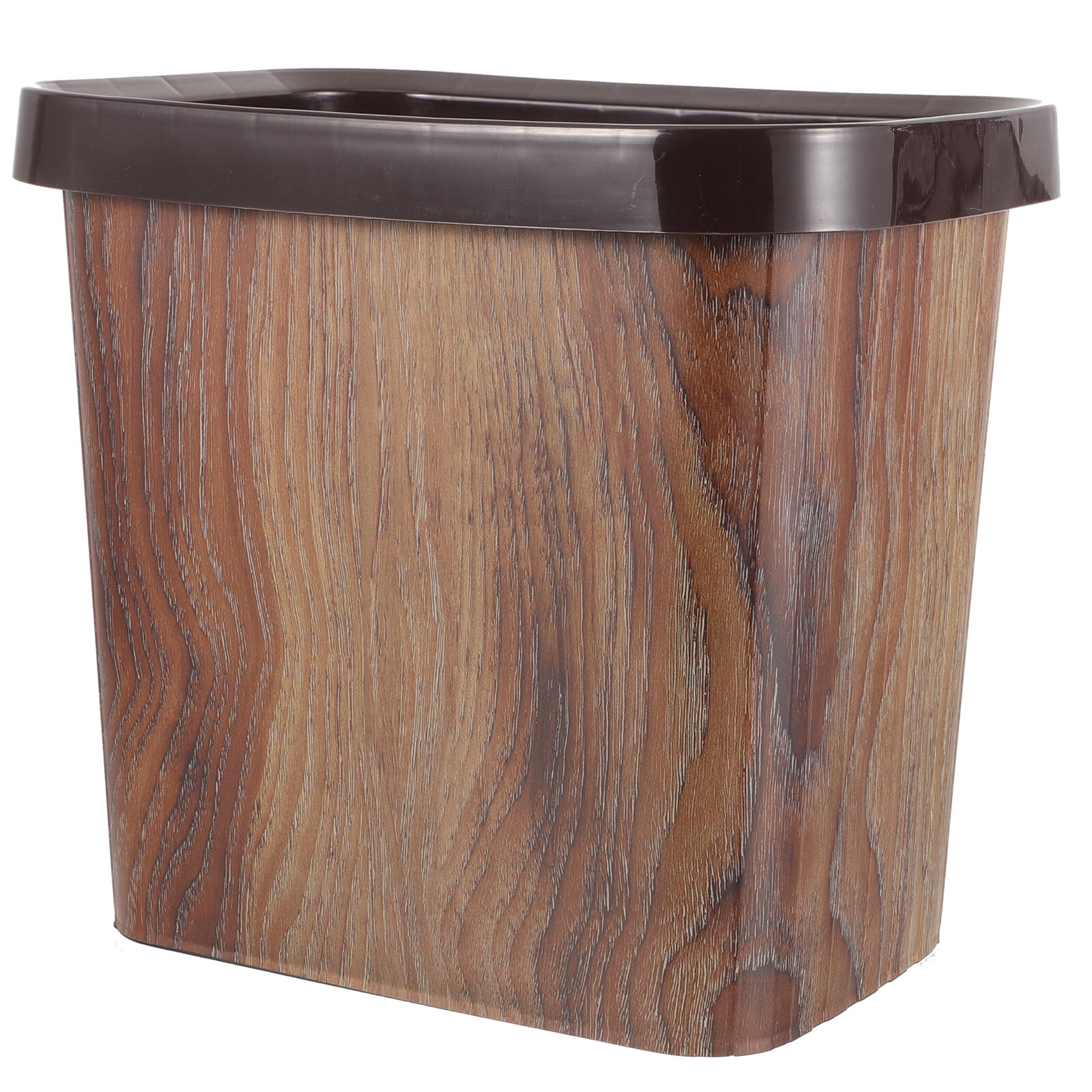 unbranded Trash Bin Imitation Wood Grain Can Harmful Garbage Container ...