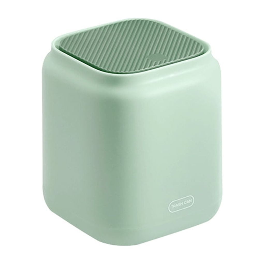 chidgrass Trash Rubbish Can Solid Color Square Press Type Sealed Mini ...