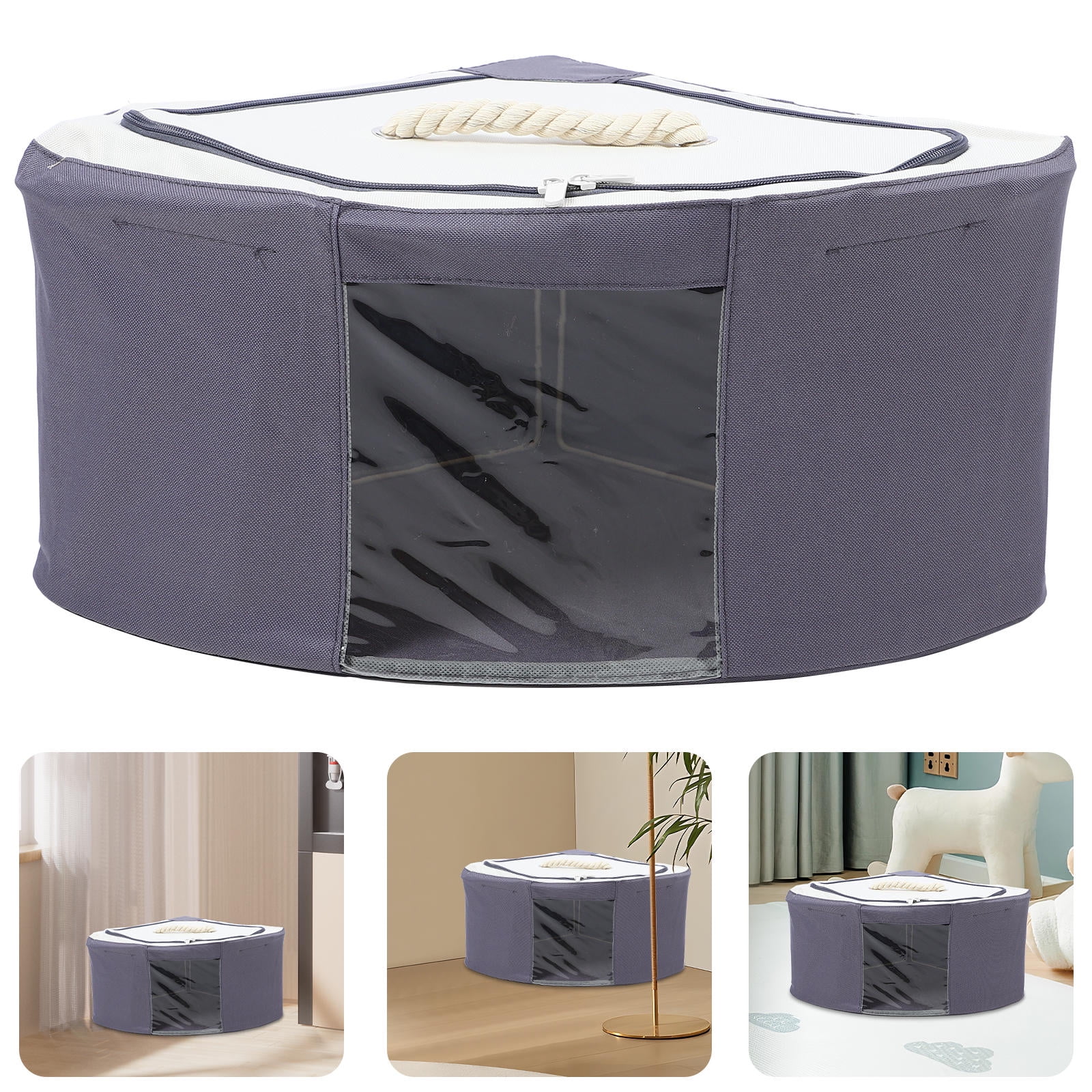 unbranded Triangular Fabric Storage Corner Transparent Boxes Clothes ...