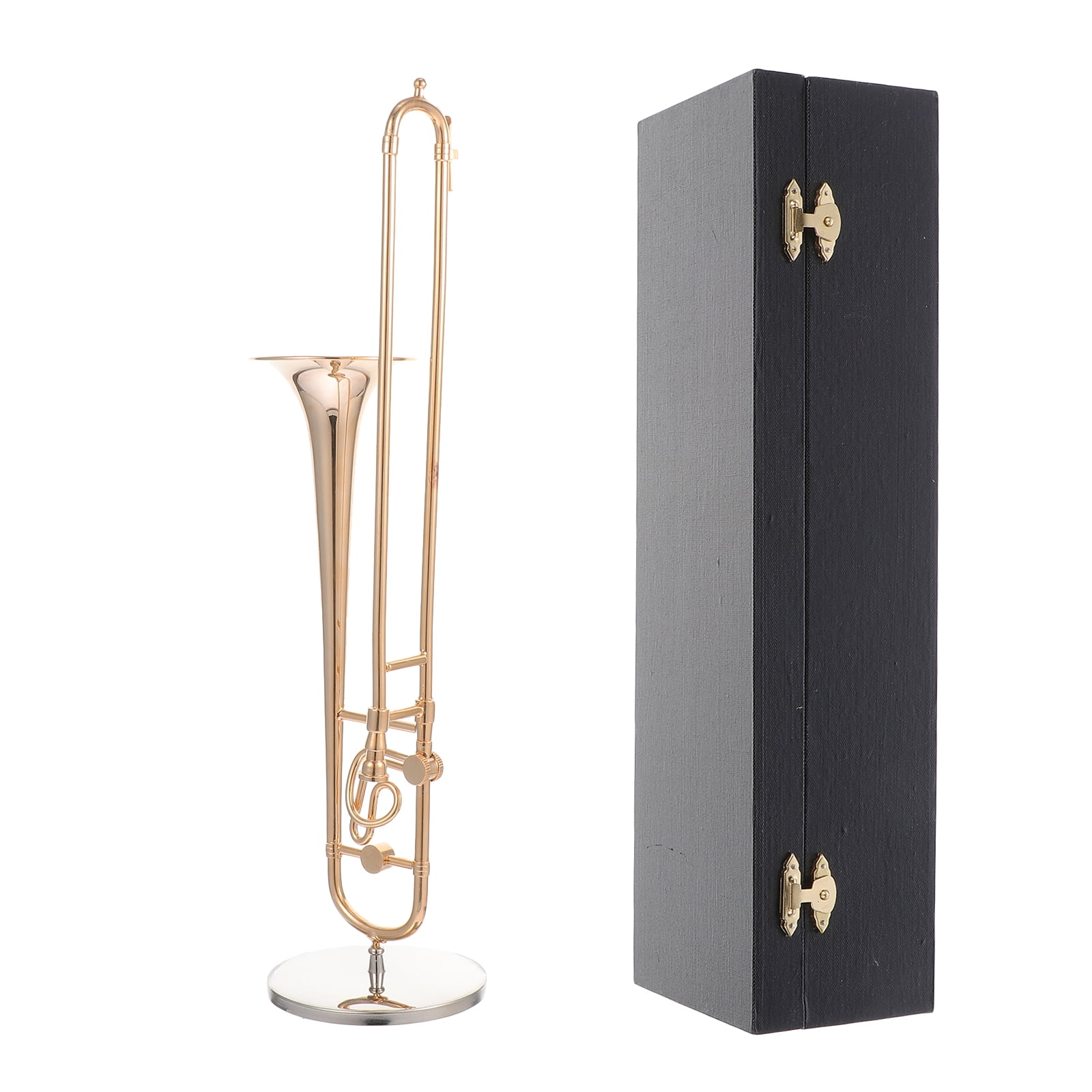 unbranded Trombone Model Mini Musical Instrument Trim Top Decor Instruments Child Golden ...
