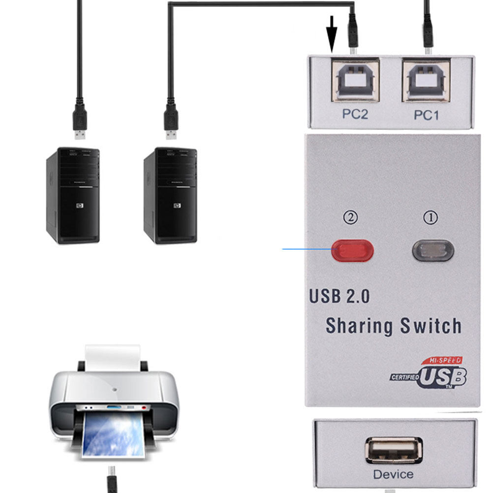 unbranded USB 2.0 Sharing Selector Sharing 2 Sharer Devices Peripheral ...