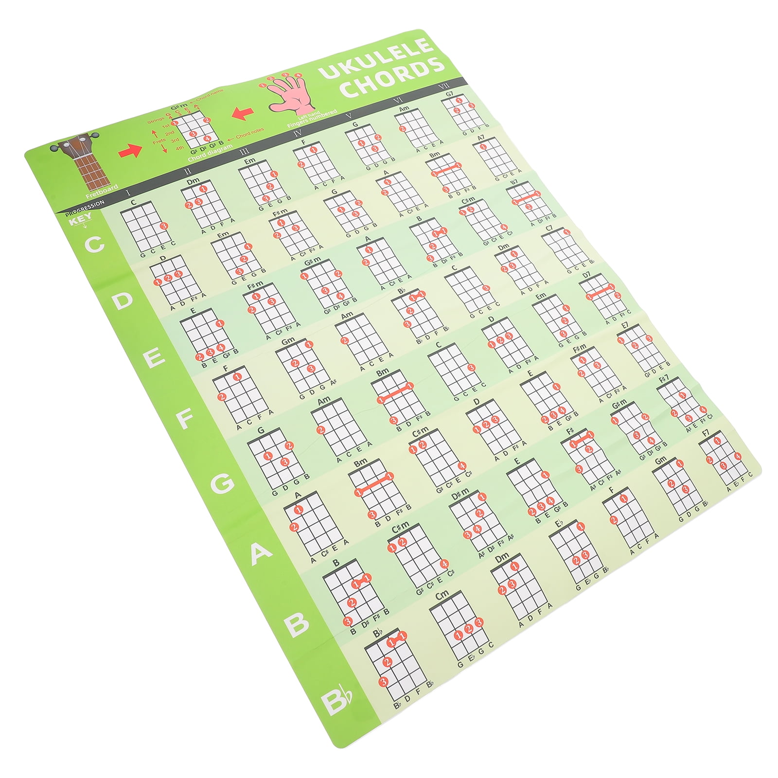 unbranded Useful Ukulele Chord Sticker Ukulele Chord Reference Chart ...