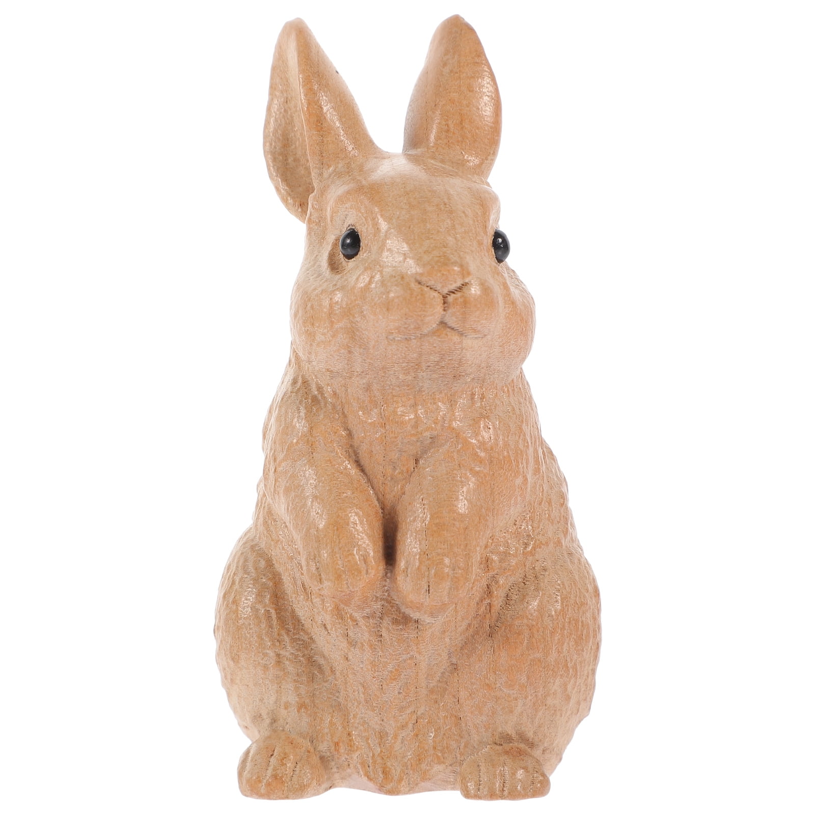 unbranded Wooden Bunny Statue Carving Rabbit Carving Rabbit Figurine ...