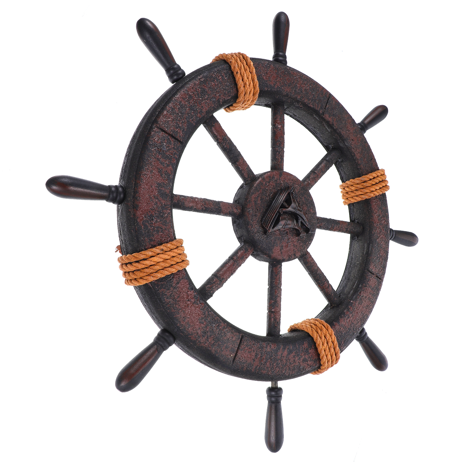 unbranded Wooden Ship Wheel Wall Decoration Mediterranean Style Wooden ...